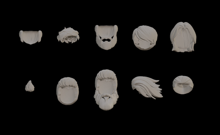 male stylised hair lowpoly free VR / AR / low-poly 3D model | CGTrader