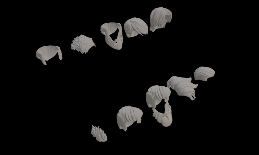 male stylised hair lowpoly free VR / AR / low-poly 3D model | CGTrader