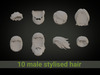 male stylised hair lowpoly free VR / AR / low-poly 3D model | CGTrader