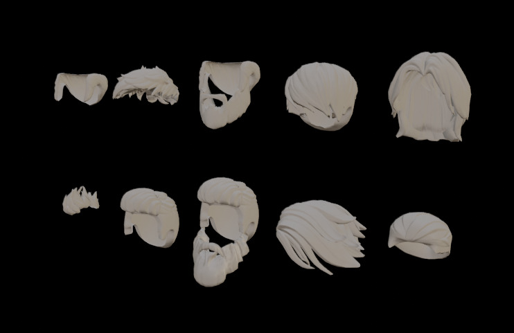 male stylised hair lowpoly free VR / AR / low-poly 3D model | CGTrader