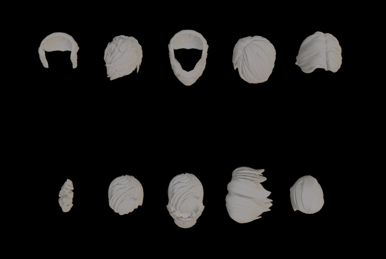 male stylised hair lowpoly free VR / AR / low-poly 3D model | CGTrader