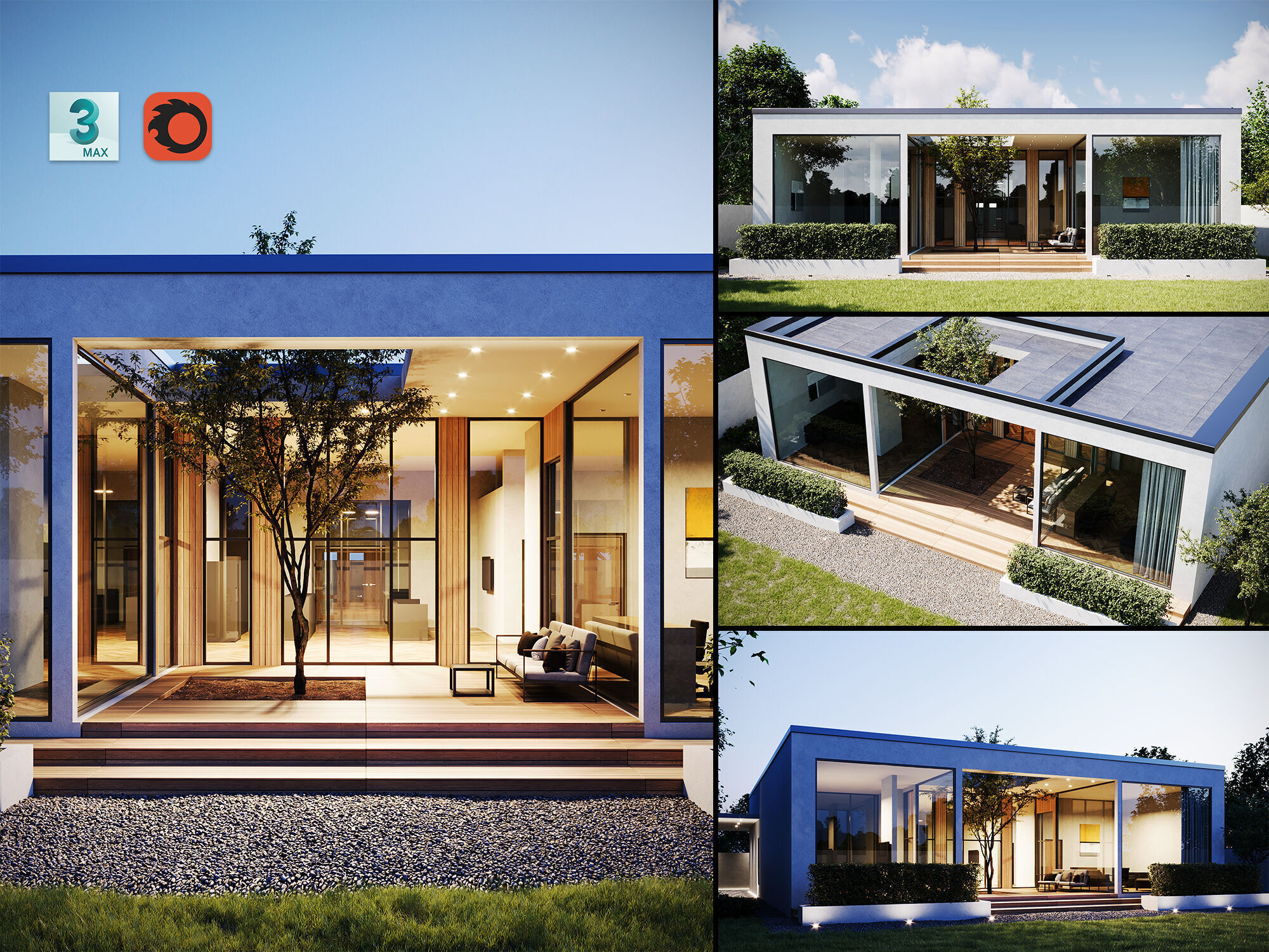 Exterior House Scene Day and Night 3D model | CGTrader