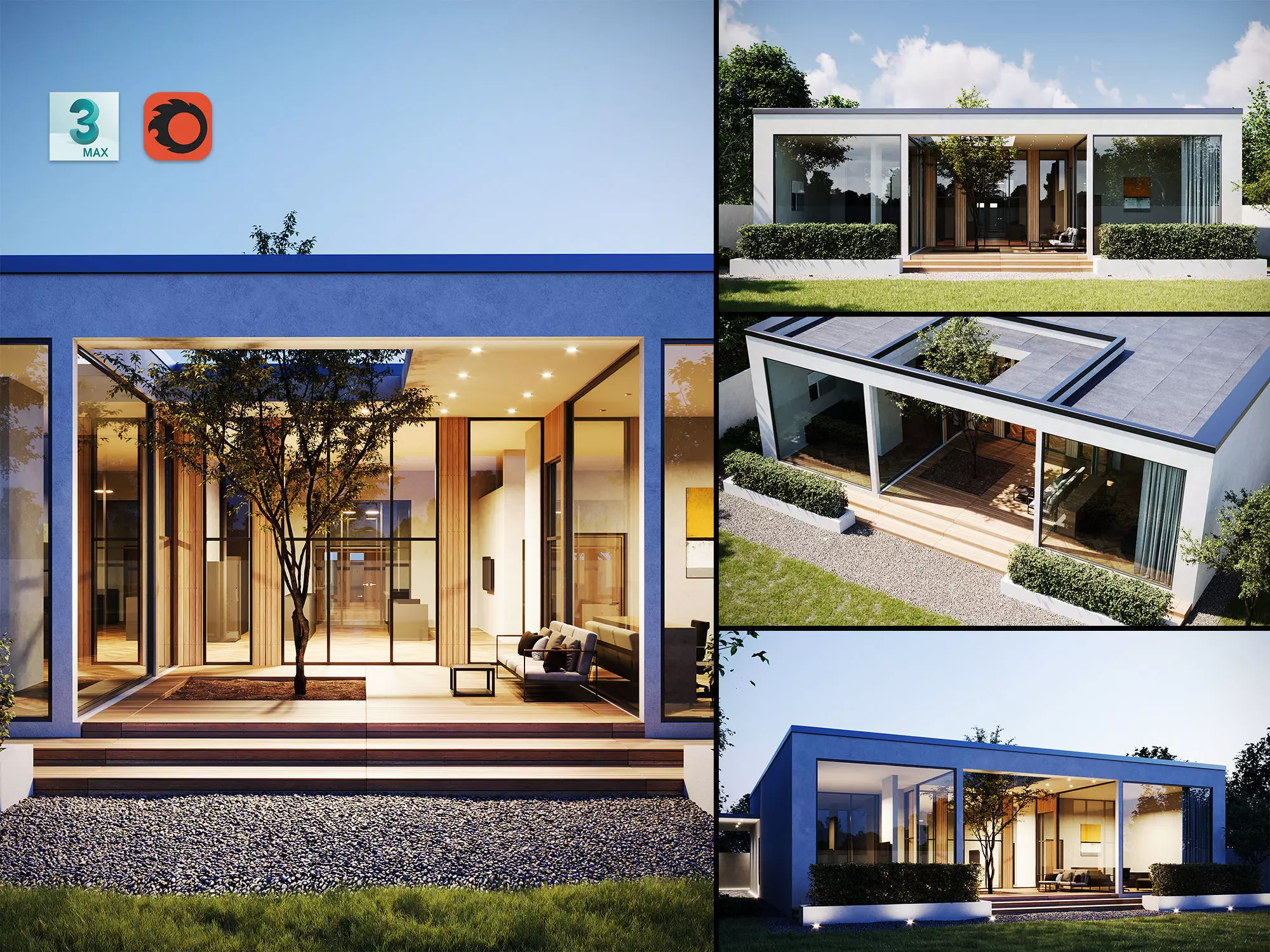 Exterior House Scene Day and Night 3D model | CGTrader