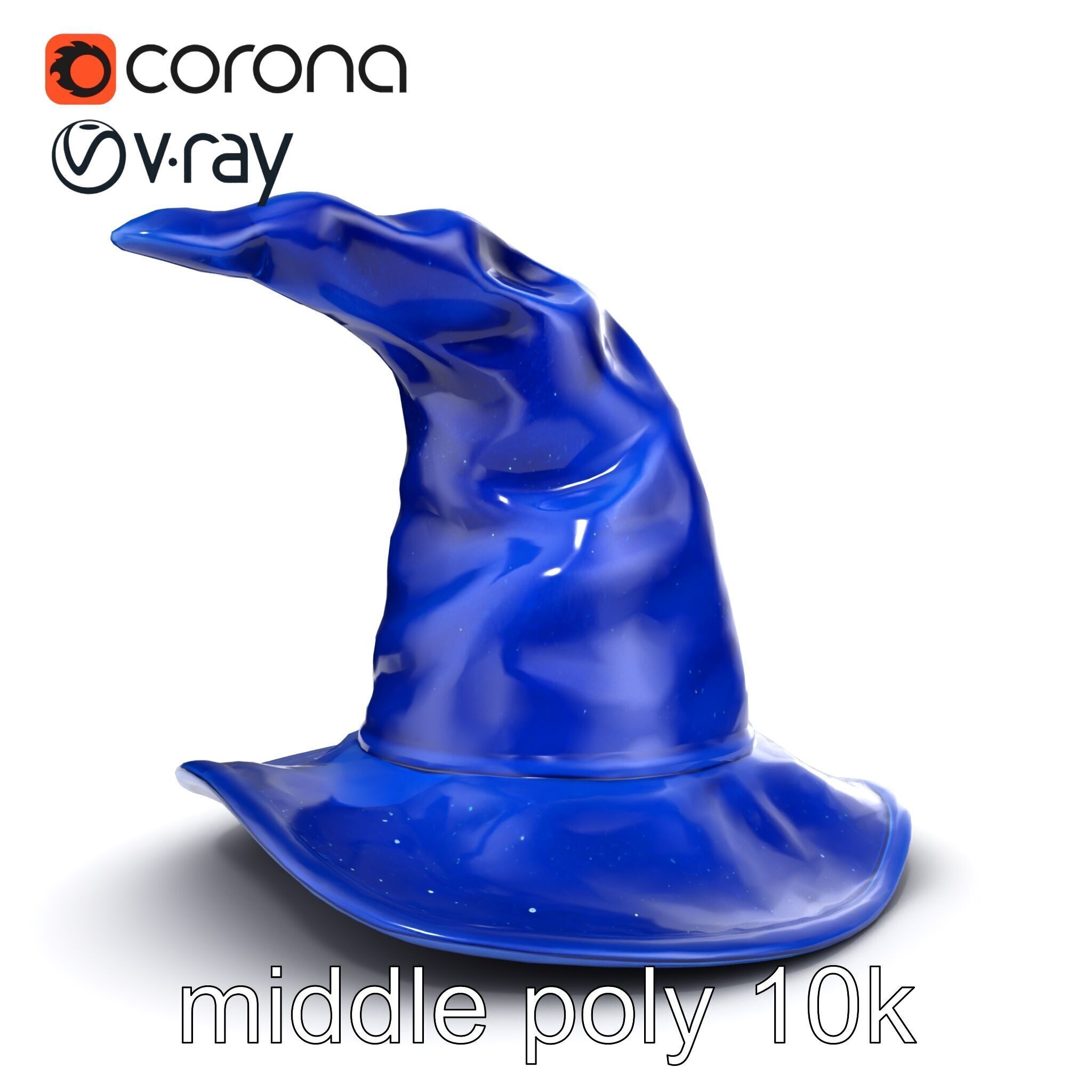3D model Merlin Wizards Hat Royal Blue model pack VR / AR / low-poly | CGTrader