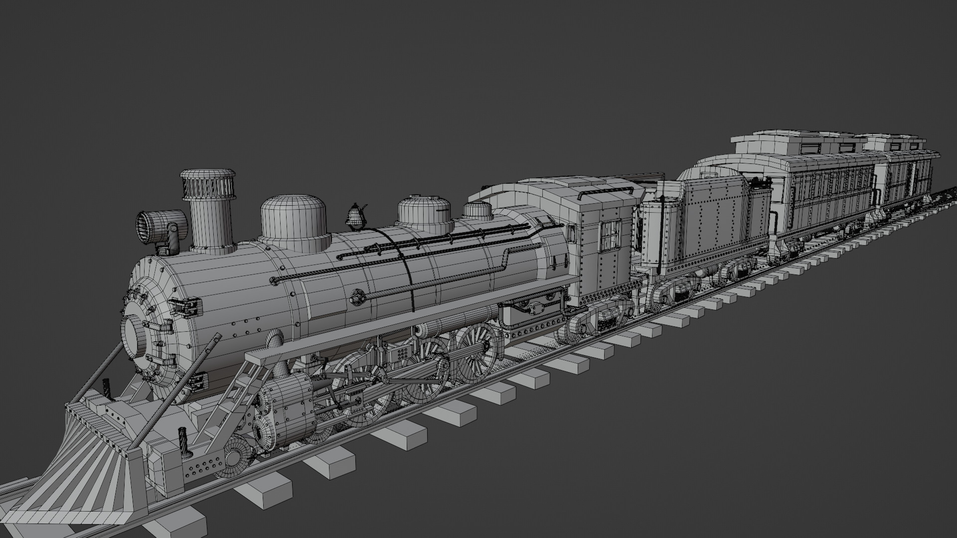 3D model Steam Train v2 VR / AR / low-poly | CGTrader