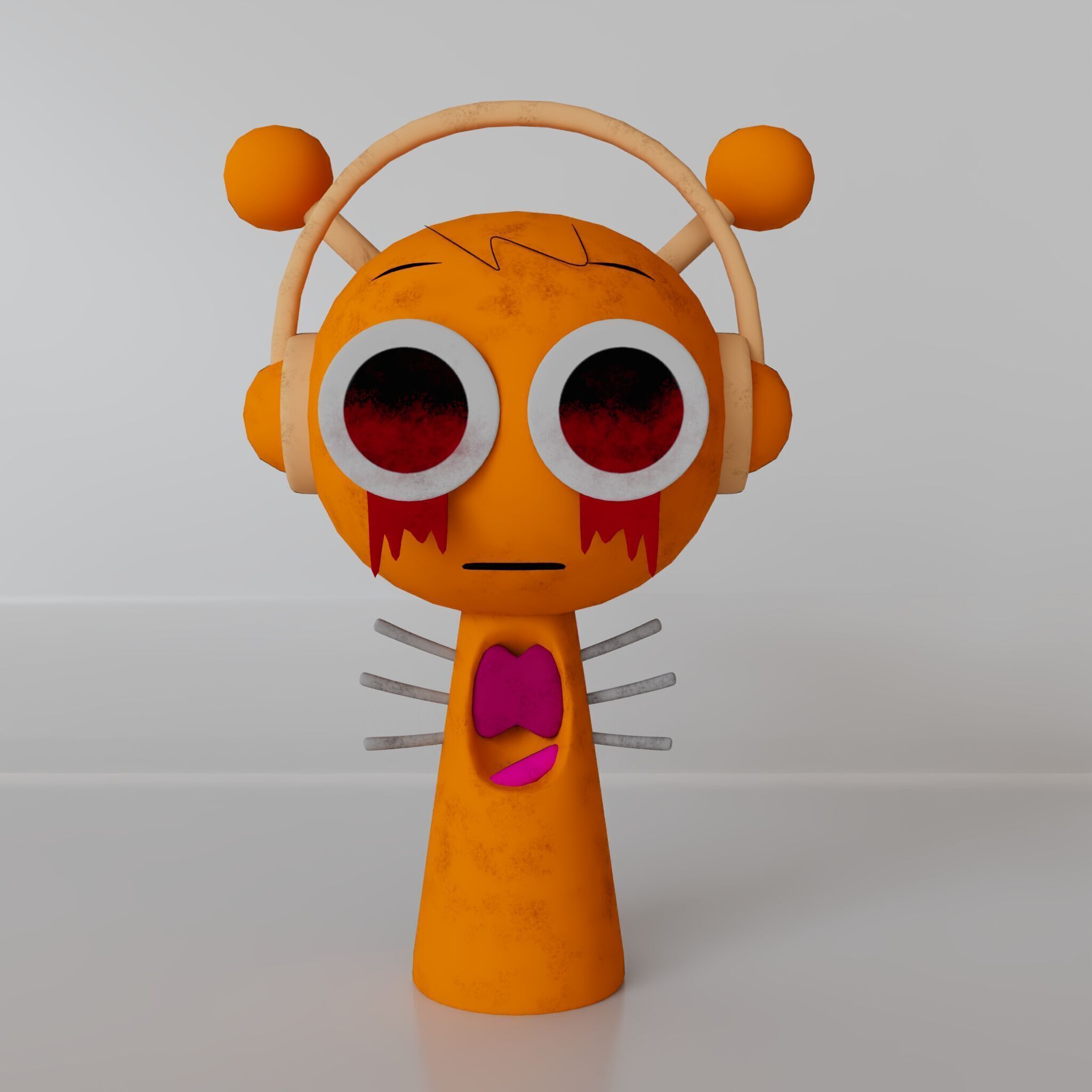 3D model Sprunki Incredibox Oren Orange Horror Appearance low poly VR ...