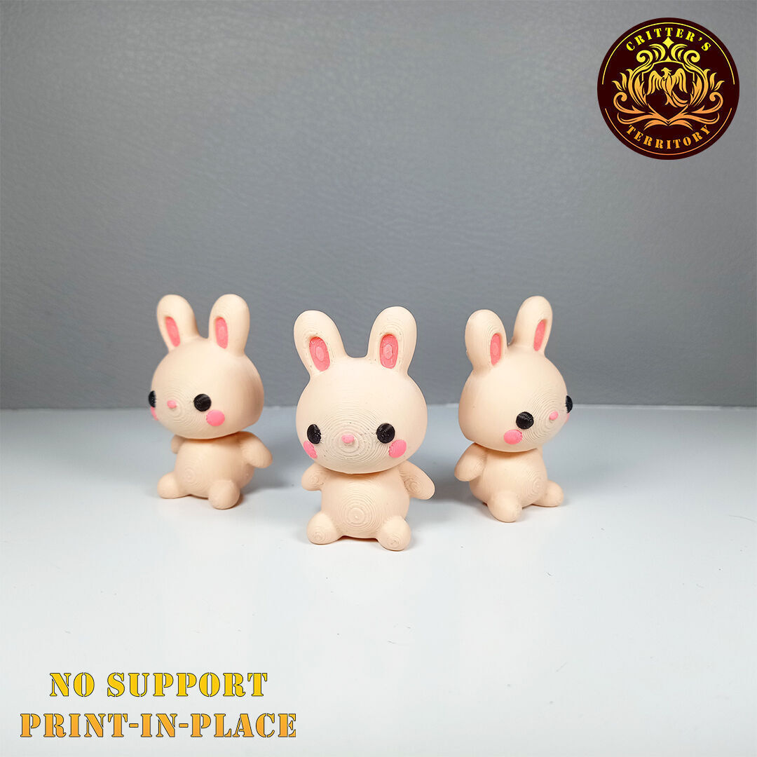 Flexi Mini Bunny No support Print in Place Articulated 3D model 3D ...