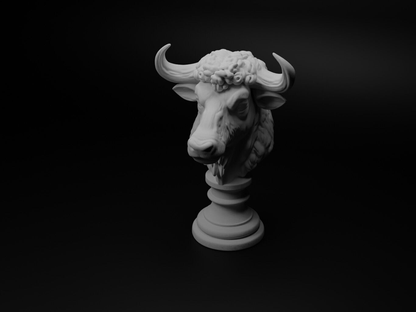 Buffalo Animal Bust Chess 3D model 3D printable | CGTrader