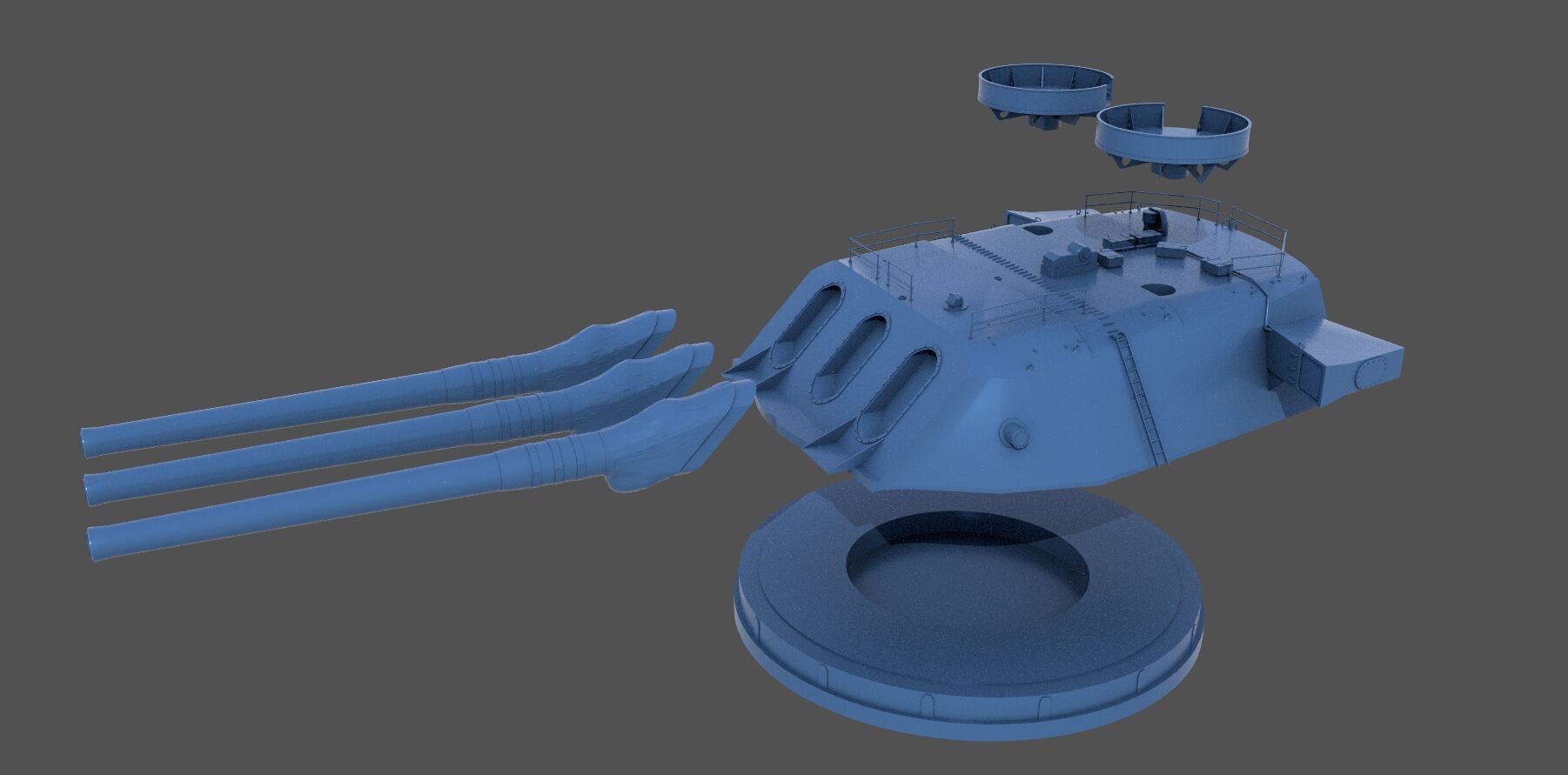 Yamato type94 46cm turrets - Commercial license -1-100 scale 3D model ...