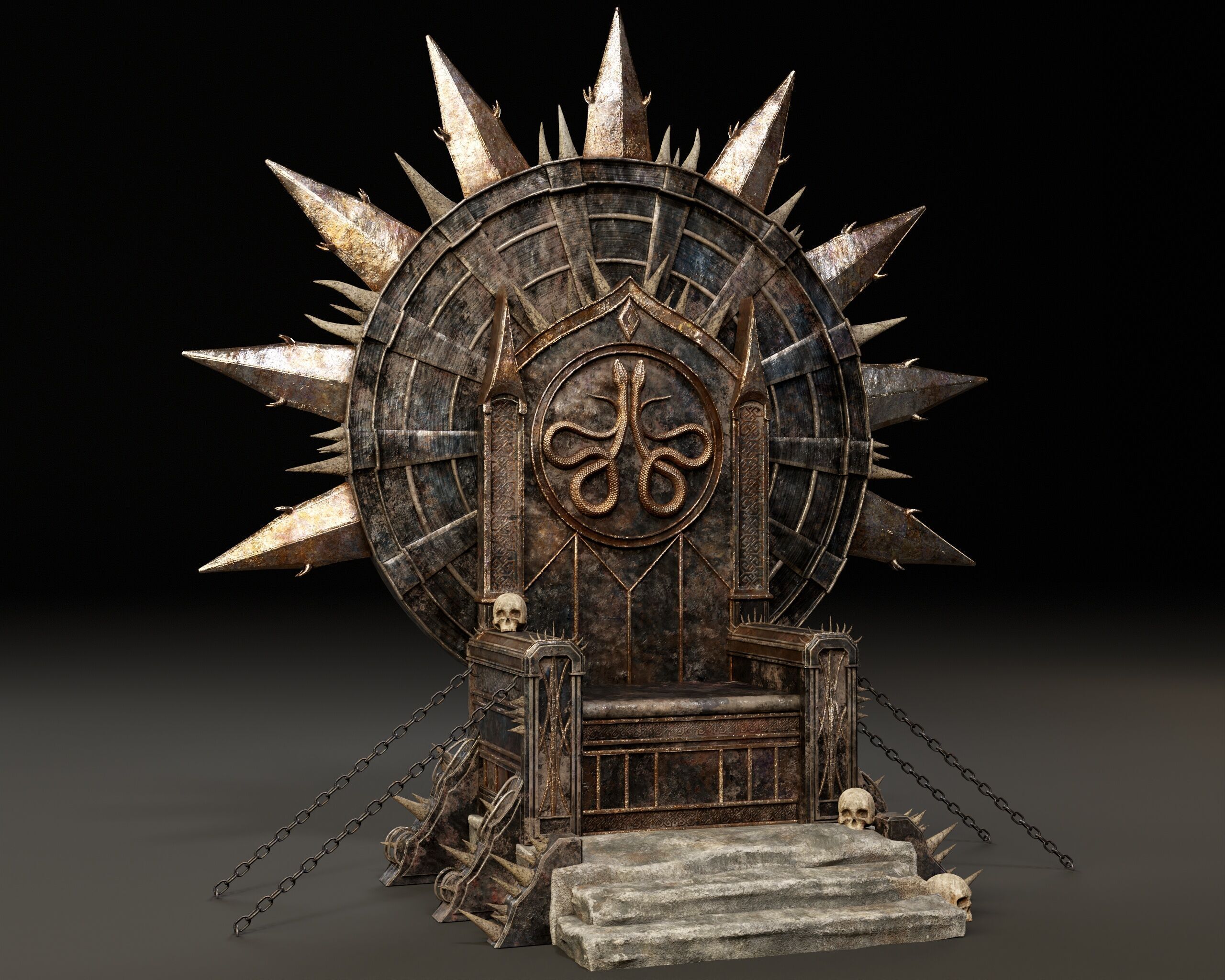 3D model Medieval Dark Throne VR / AR / low-poly | CGTrader