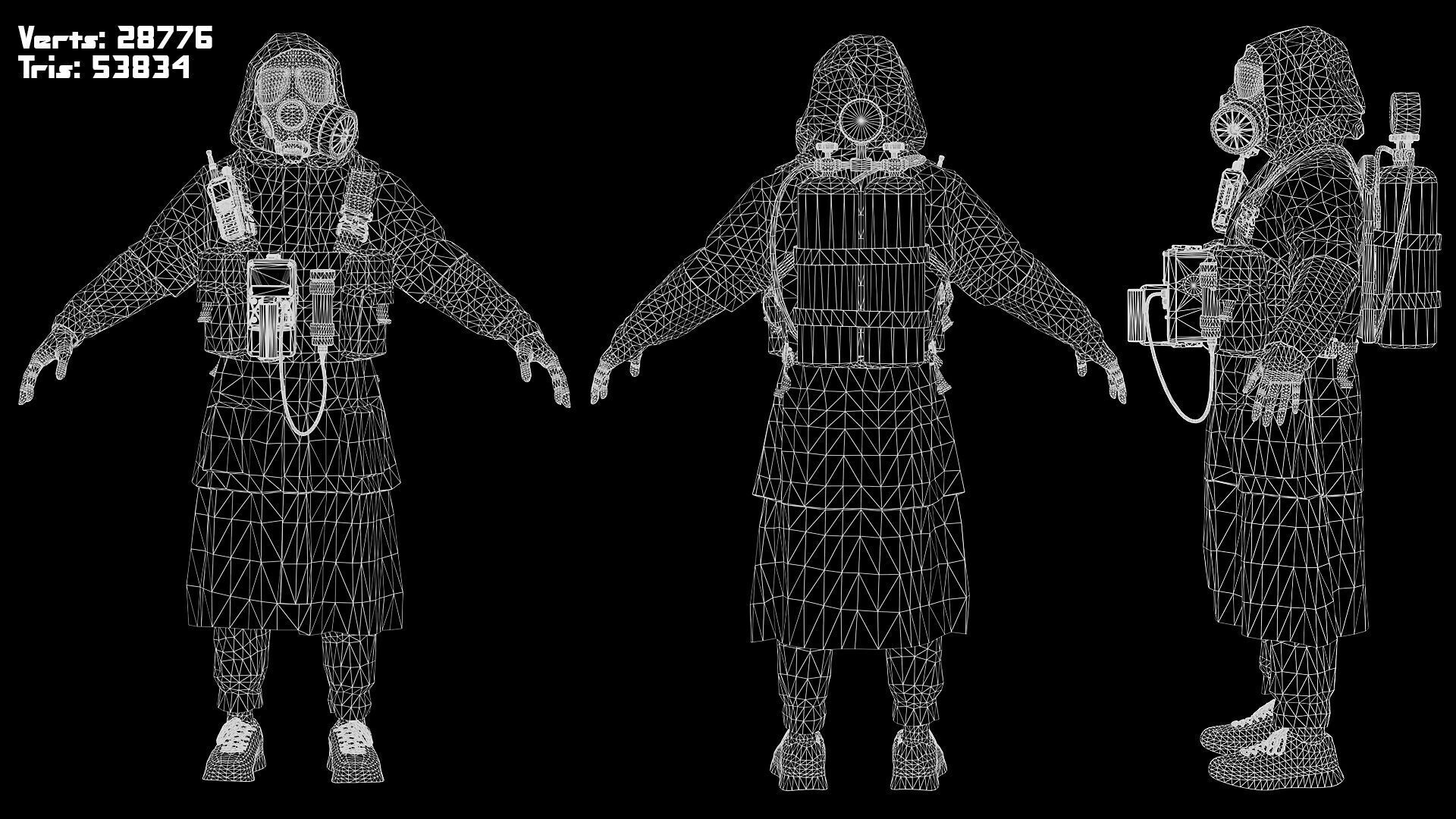 3D model MODULAR POST APOCALYPTIC SURVIVOR GAME READY 3D CHARACTER VR ...