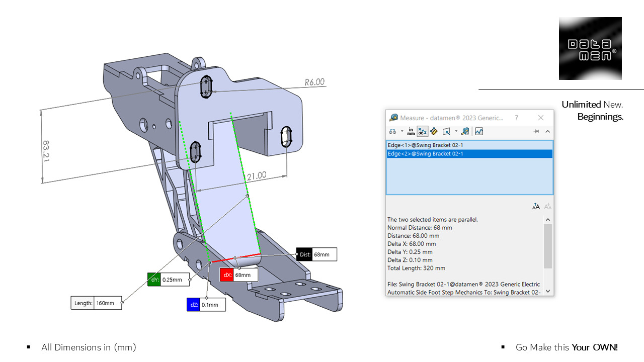 Generic Electric Automatic Foldable Side Step 3D CAD DODGE RAM 3D model | CGTrader