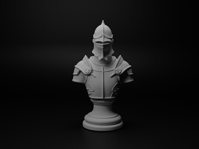 Knight Bust Chess 3D model 3D printable | CGTrader