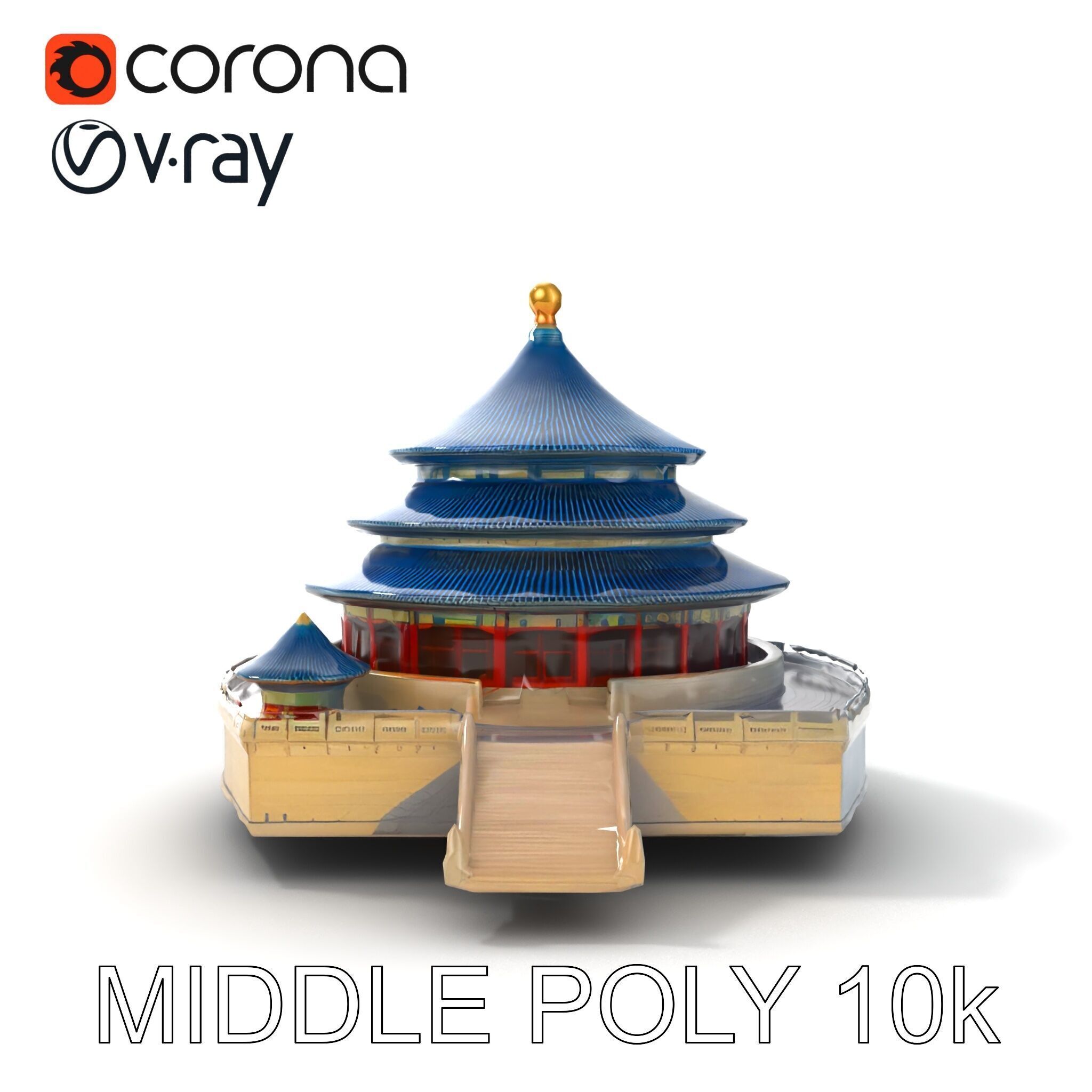 3D model Temple of Heaven Architectural model pack VR / AR / low-poly ...