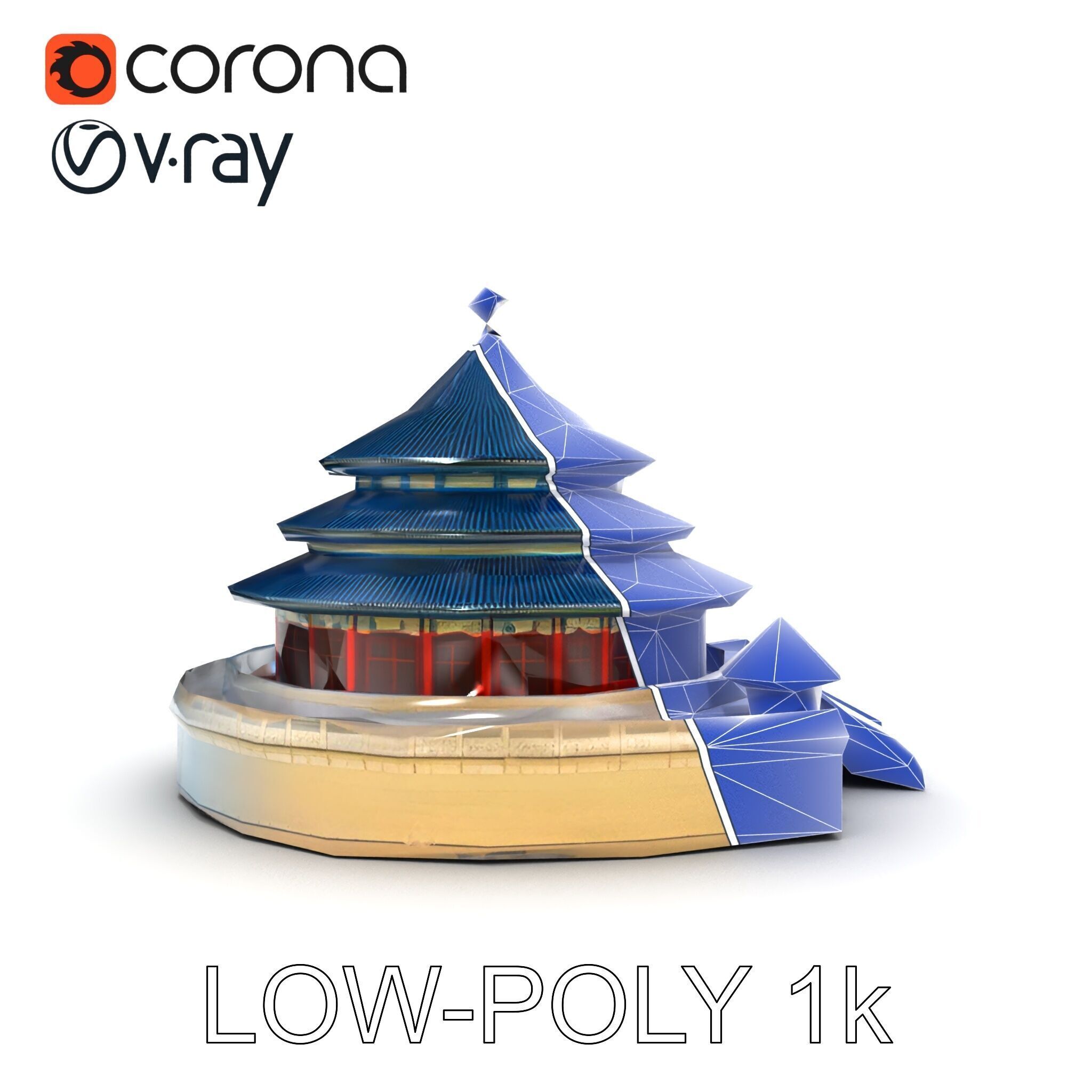 3D model Temple of Heaven Architectural model pack VR / AR / low-poly ...