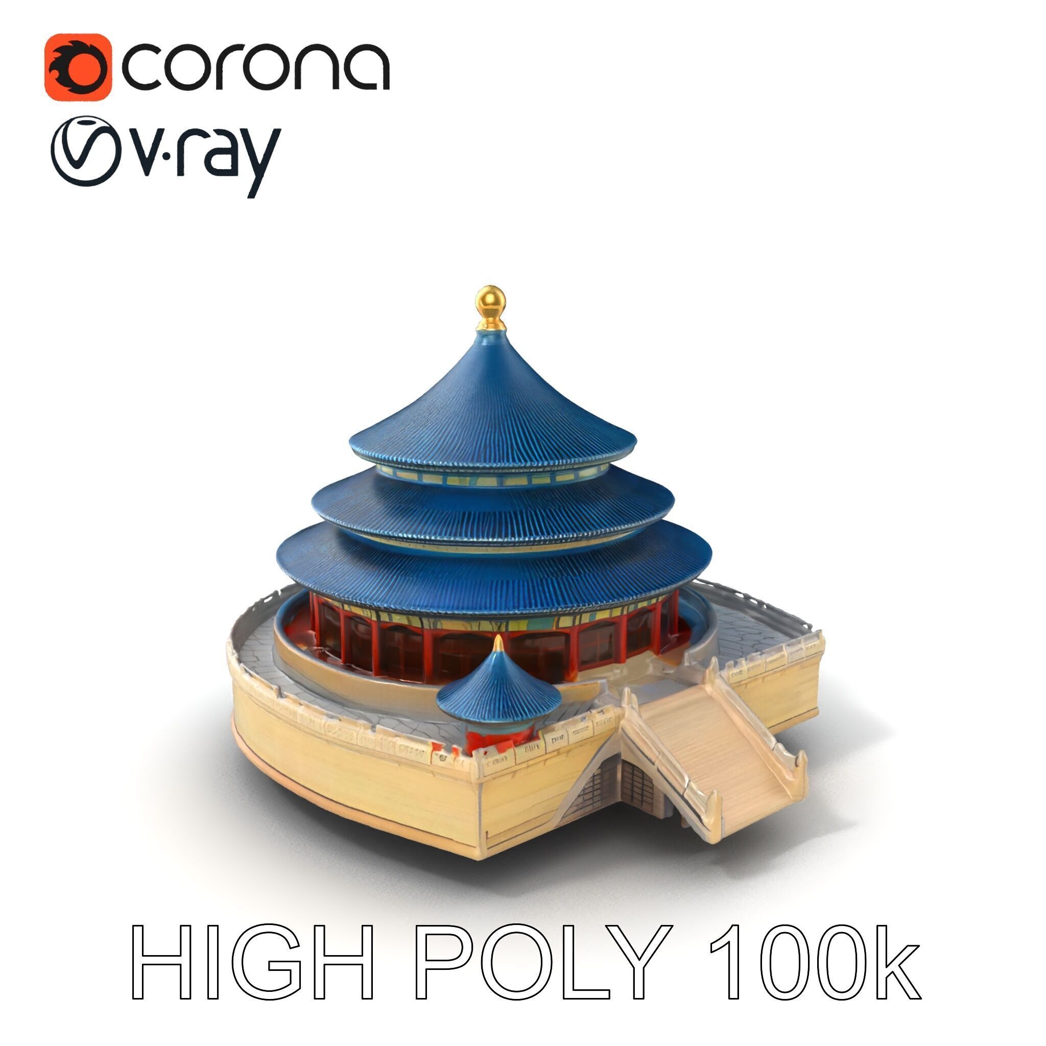 3D model Temple of Heaven Architectural model pack VR / AR / low-poly ...