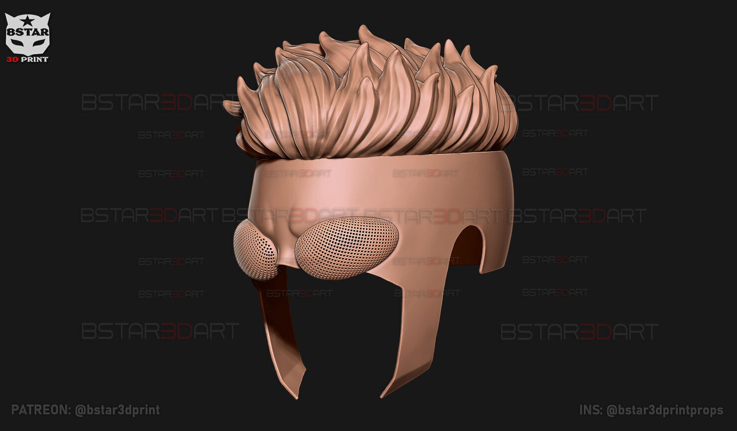 Invincible Mask With Hair - Halloween Comics Cosplay 3D model 3D ...