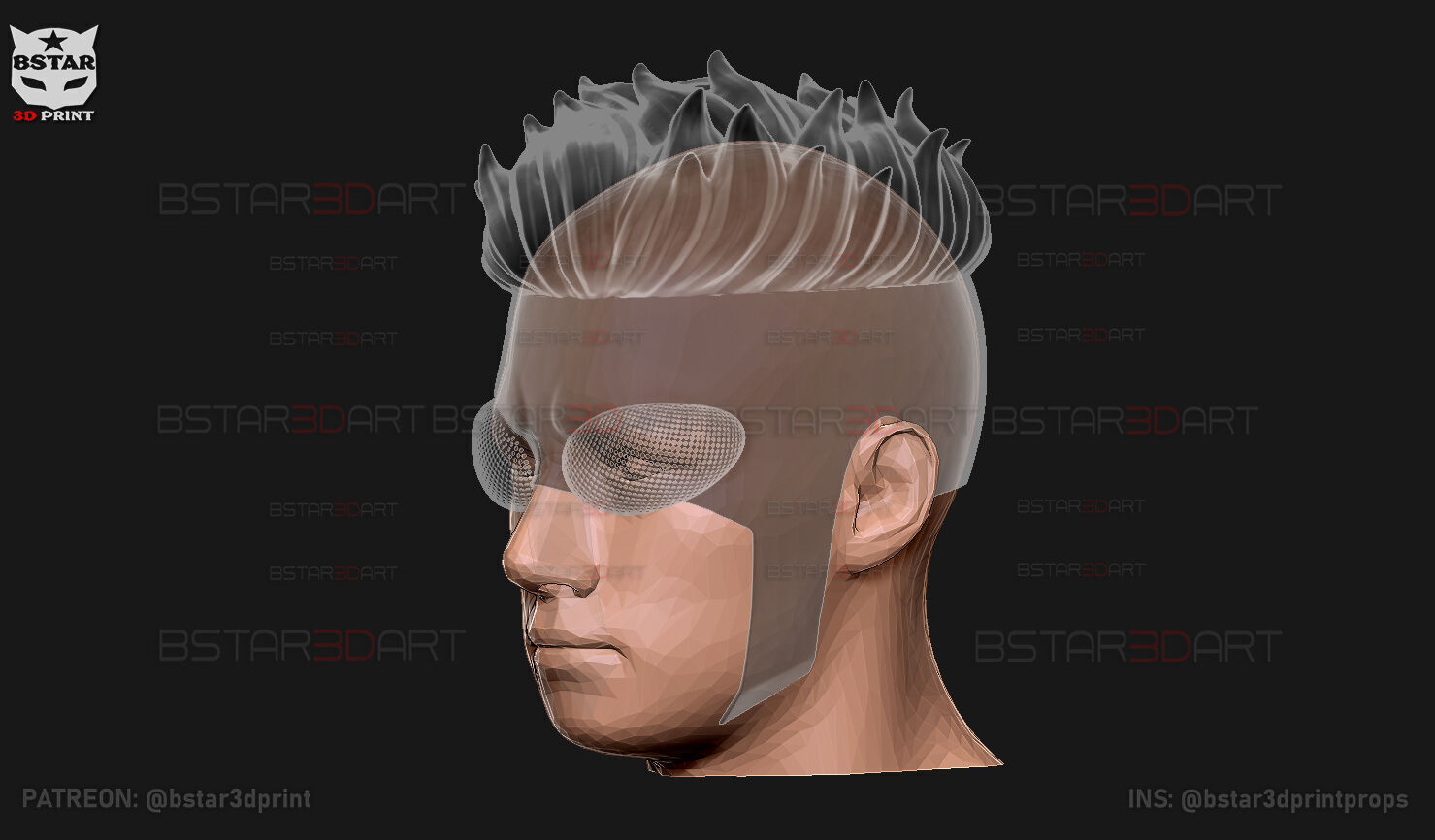 Invincible Mask With Hair - Halloween Comics Cosplay 3D model 3D ...