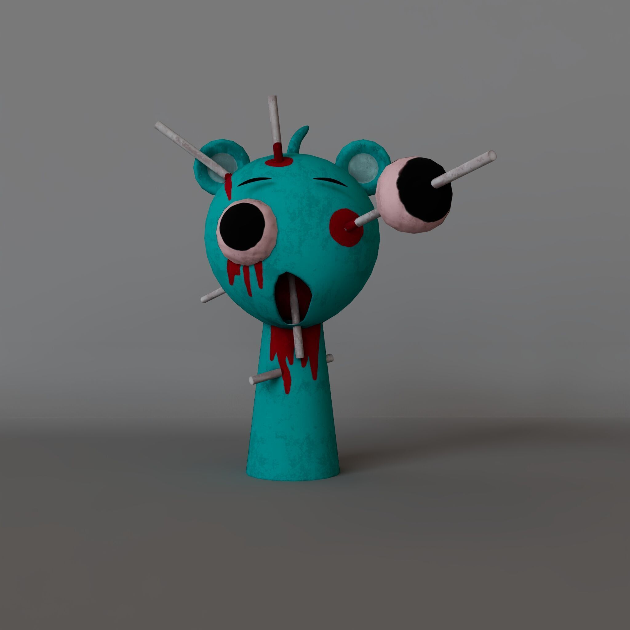 3D model Sprunki Incredibox Sky Blue Horror Appearance low poly VR / AR ...