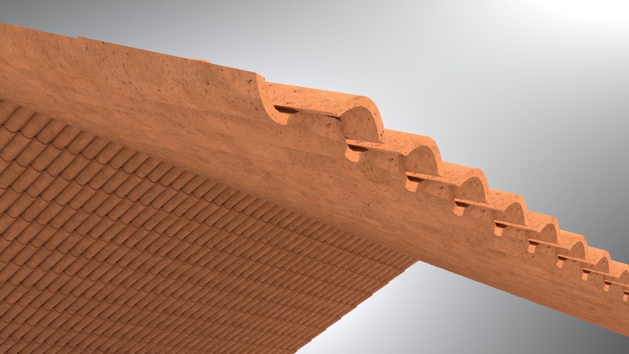 Traditional Clay Roof tiles free 3D model | CGTrader
