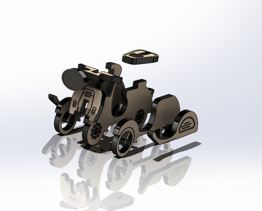 CNC LASER CUTTER AND 3D Printed Motorcycle Model Kit 3D model 3D ...