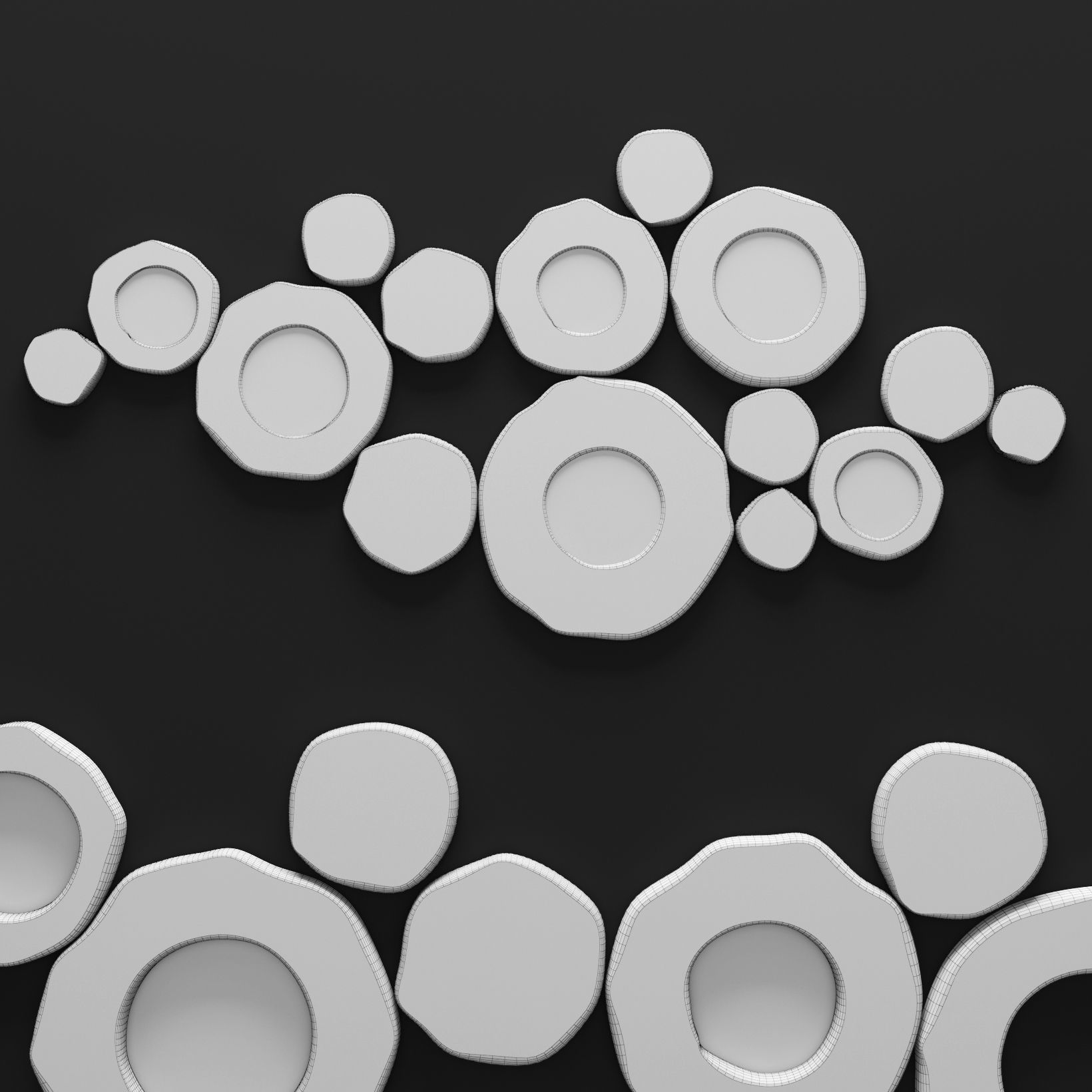Circle Cluster Wall Decor 3D model | CGTrader