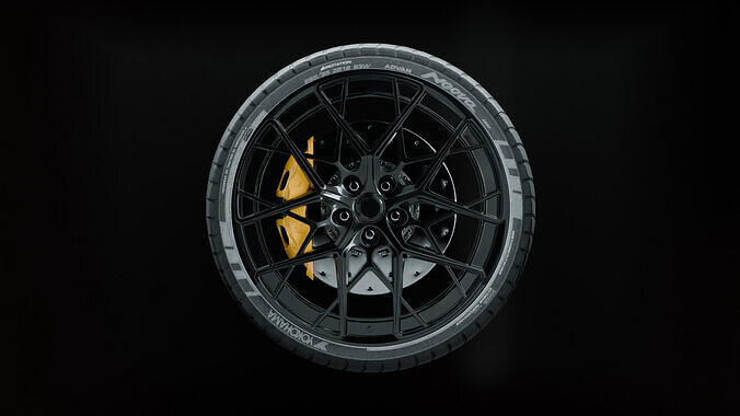 Car Wheel with Brake Caliper 3D model | CGTrader