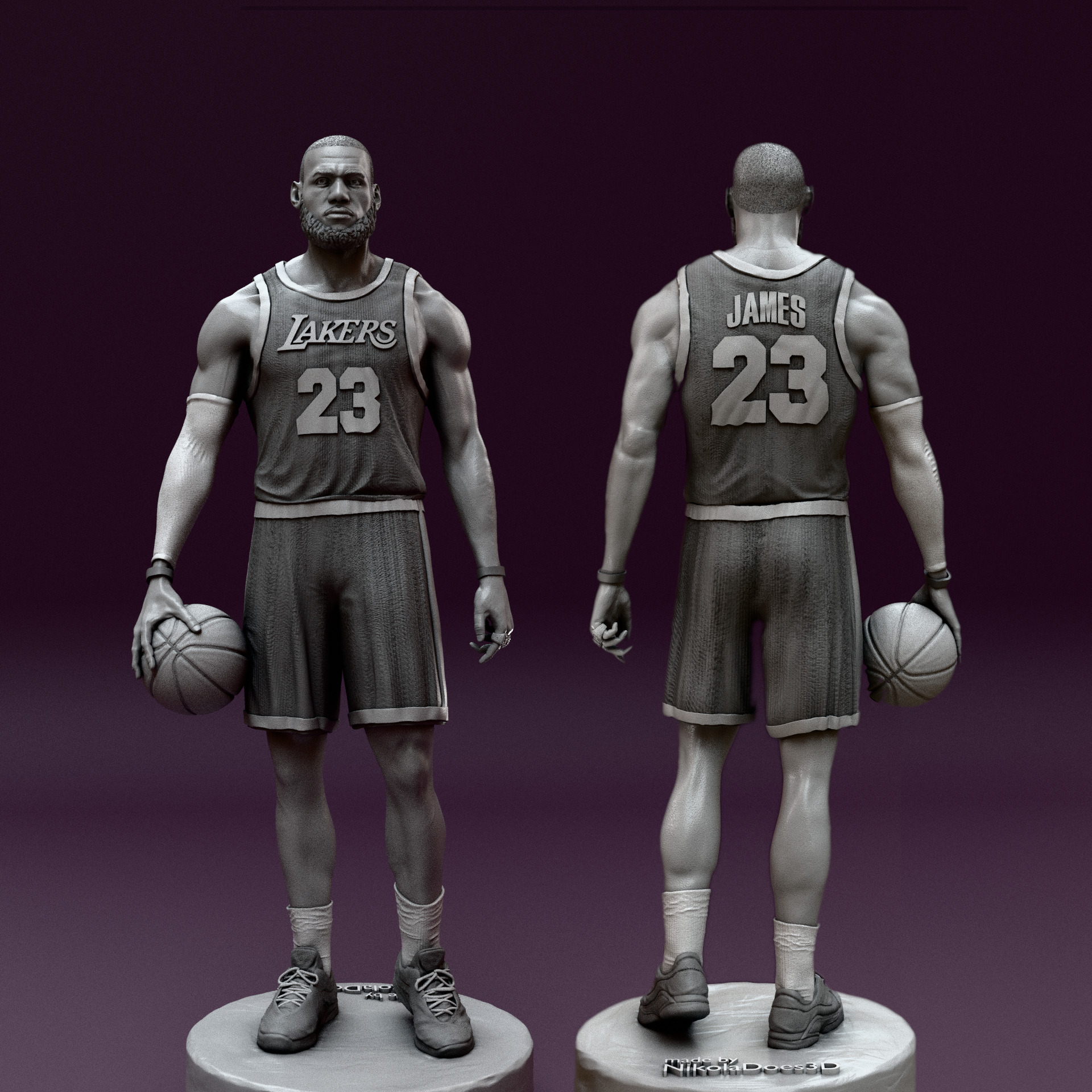 Lebron James statue 3D print model 3D model 3D printable | CGTrader