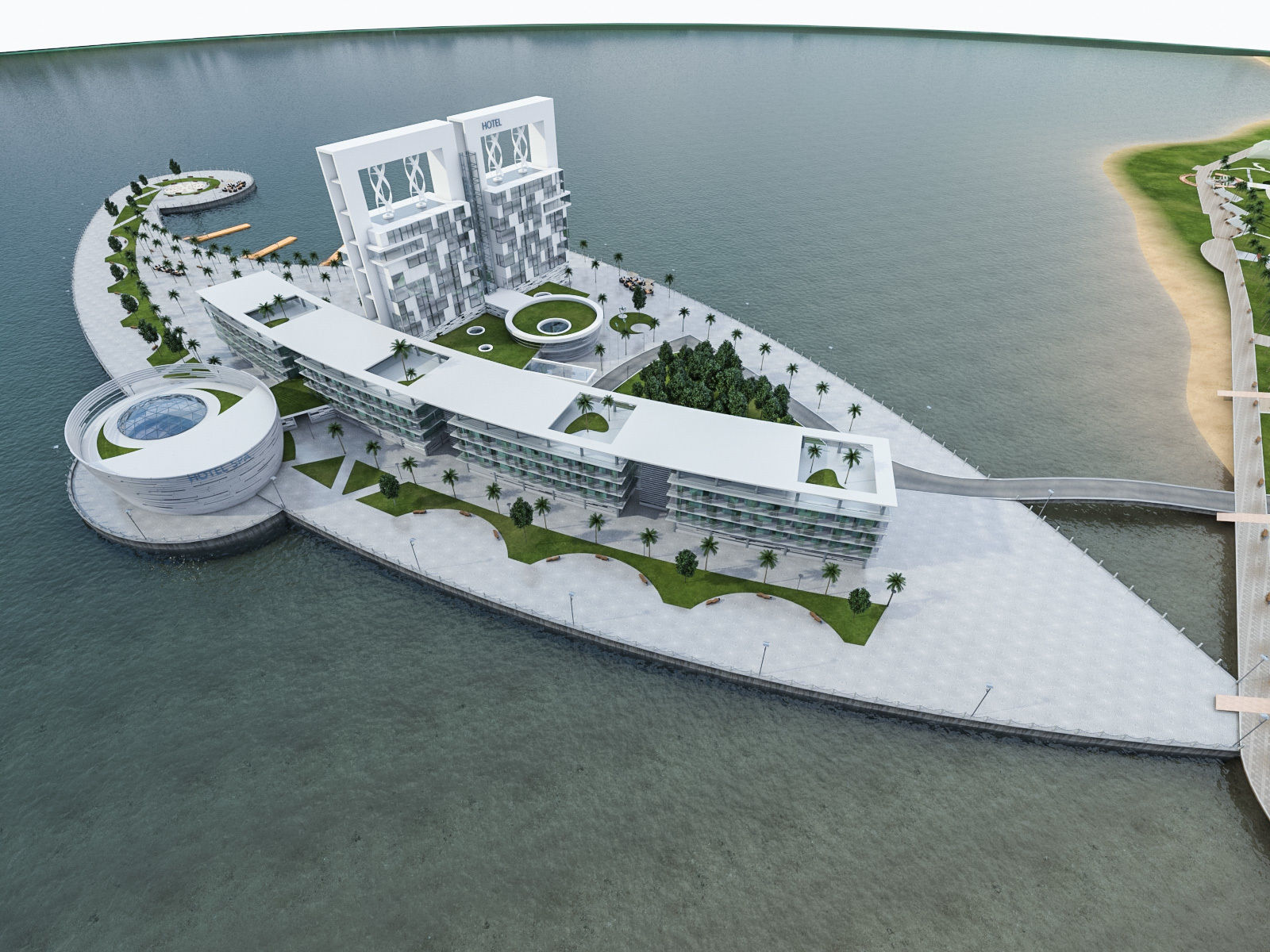 3D model Hotel Beach Resort VR / AR / low-poly | CGTrader