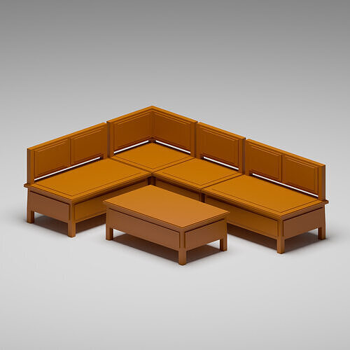 Traditional Wooden Corner Bench free VR / AR / low-poly 3D model | CGTrader