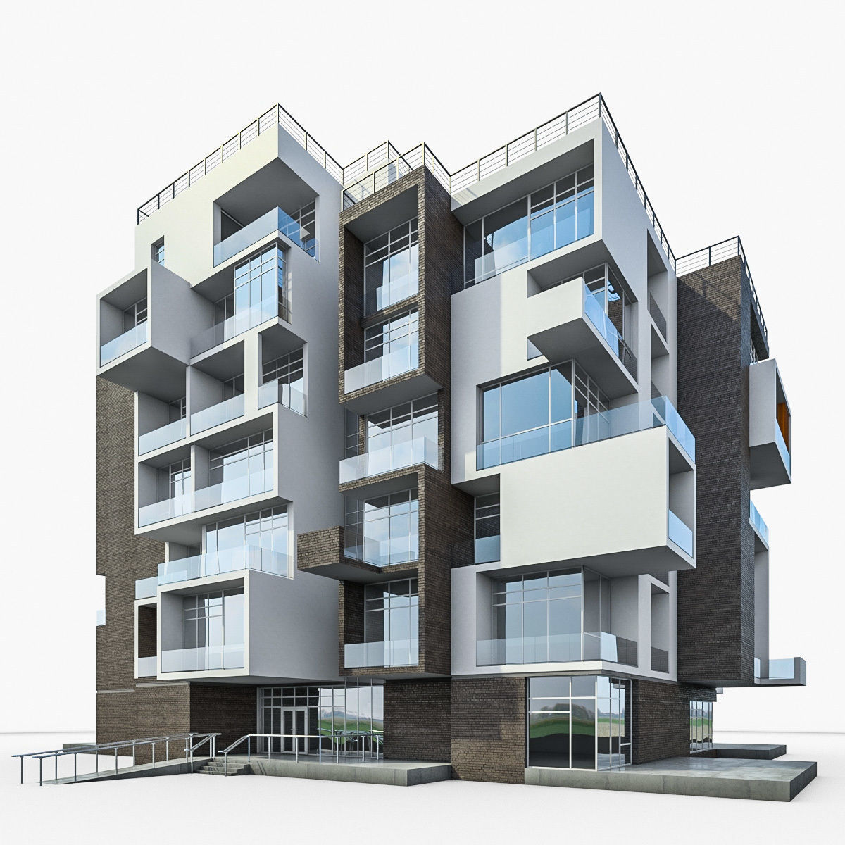3D model Modern Apartment Building 01 VR / AR / low-poly | CGTrader