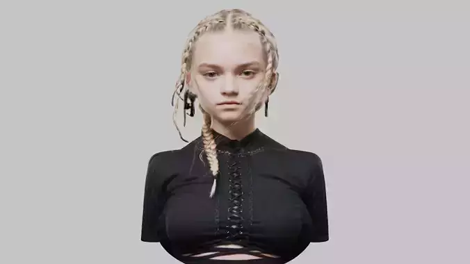 3D model 3-in-1 Gothic Anime Female Bust Collection High-Poly VR / AR ...