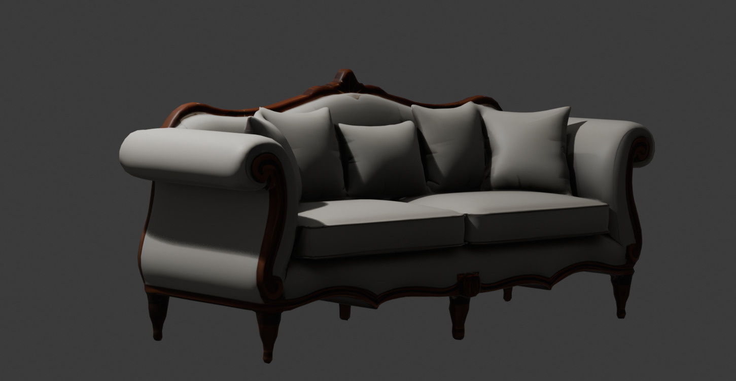classic old sofa free free 3D model | CGTrader