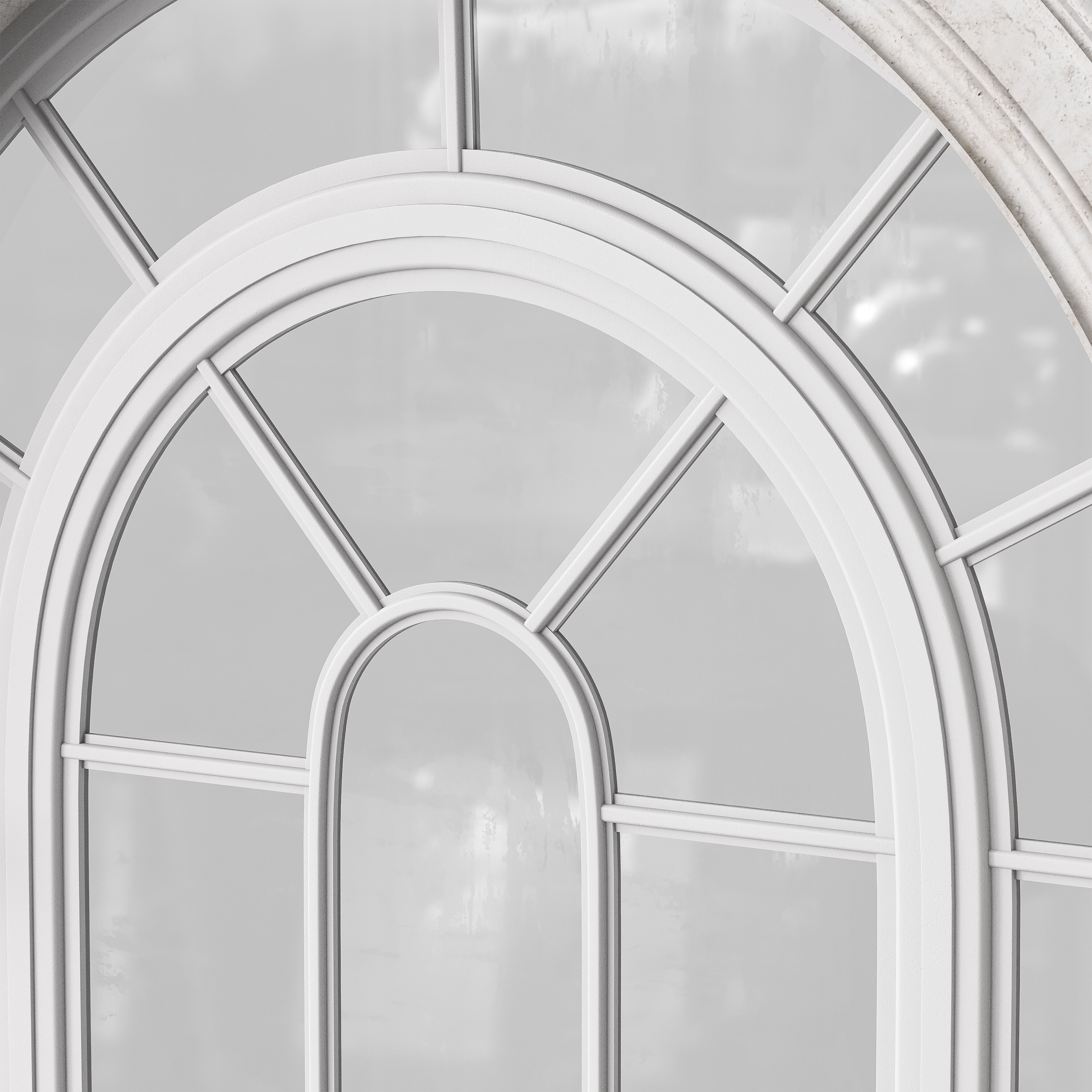 Classical Arched Window Balcony with Baluster - Facade Element 3D model ...
