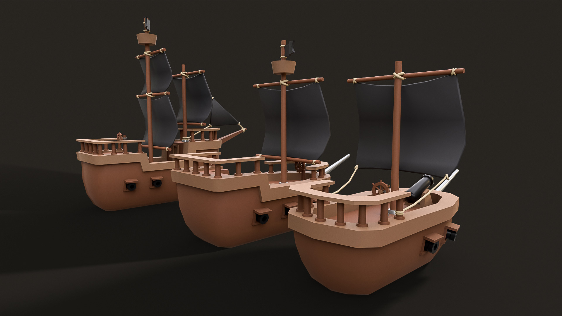 3D model Stylized Ships Pack VR / AR / low-poly | CGTrader