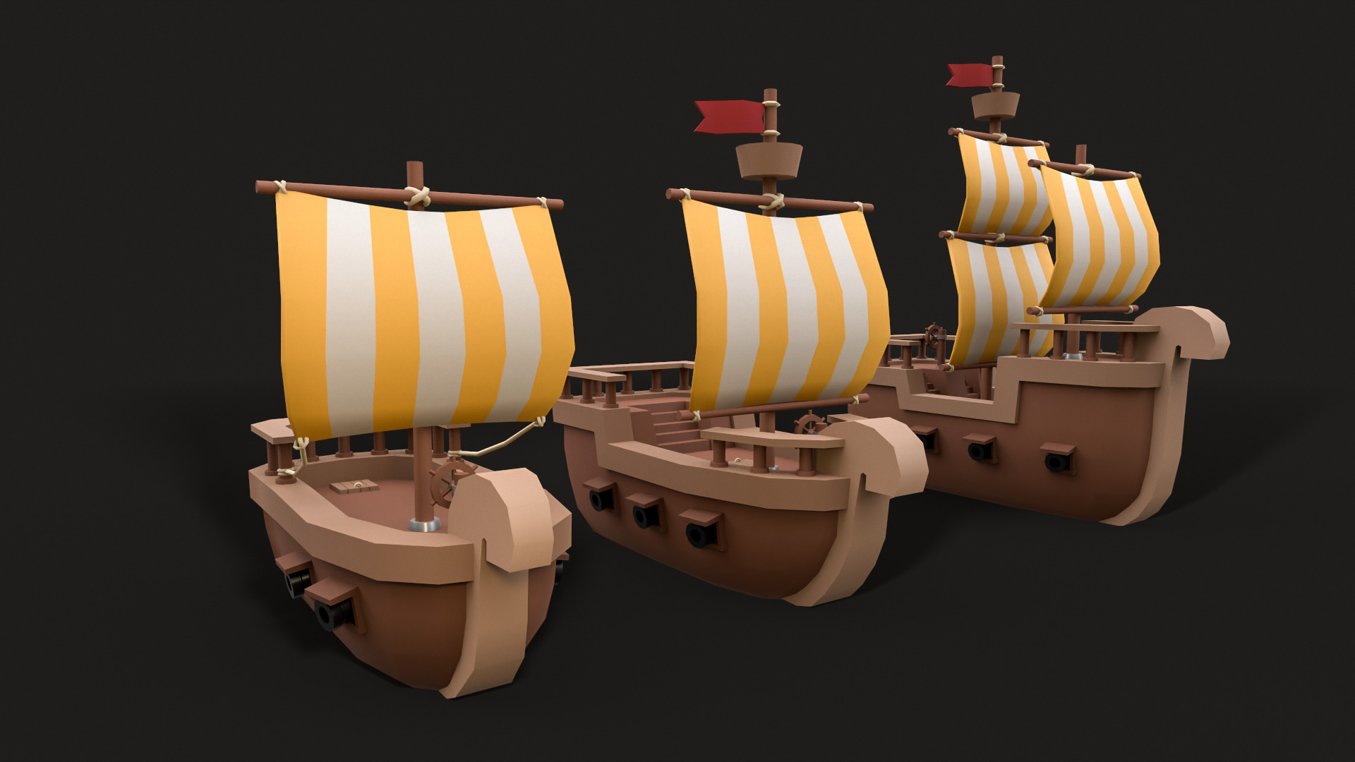 3D model Stylized Ships Pack VR / AR / low-poly | CGTrader
