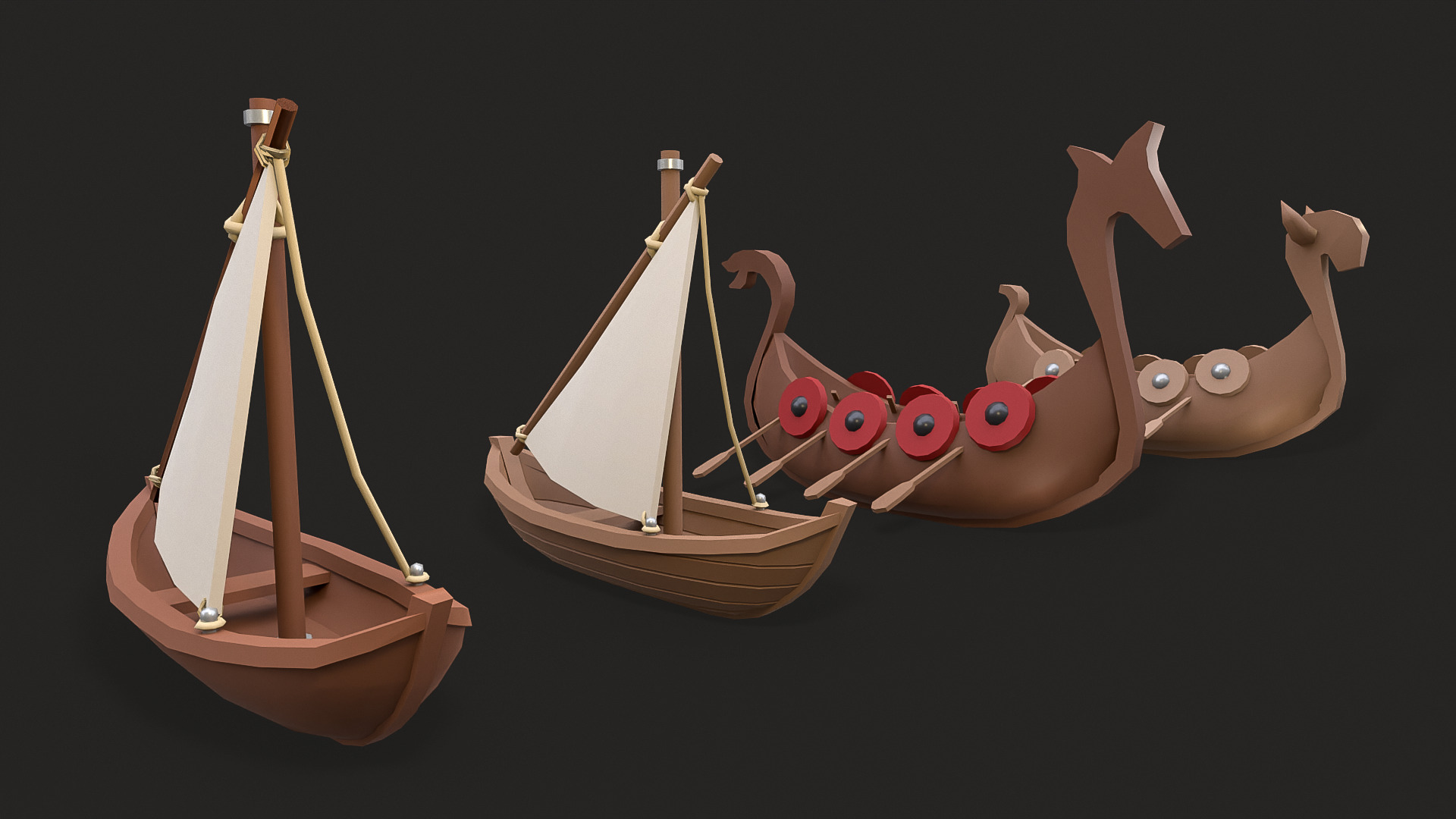 3D model Stylized Ships Pack VR / AR / low-poly | CGTrader