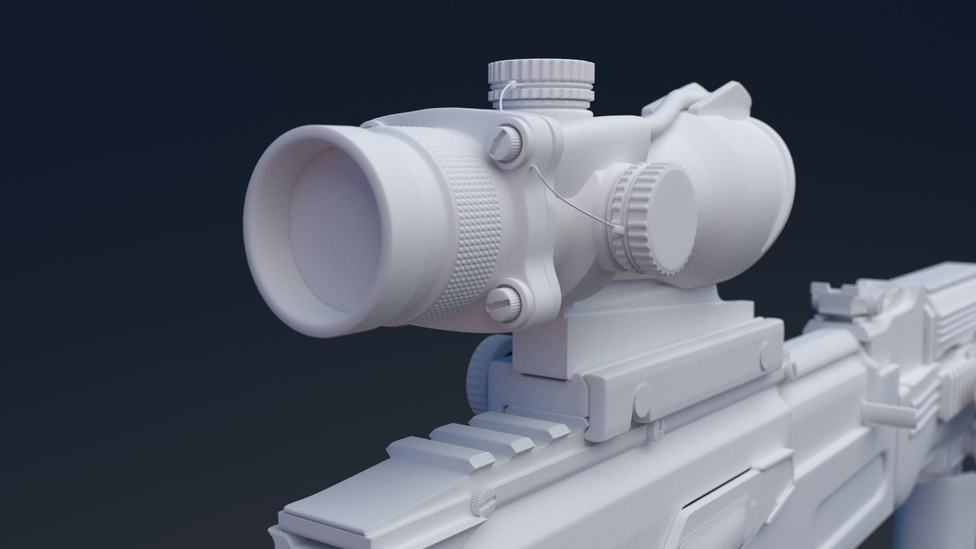 AK 47 customized with Acog sight High Poly 3D model | CGTrader