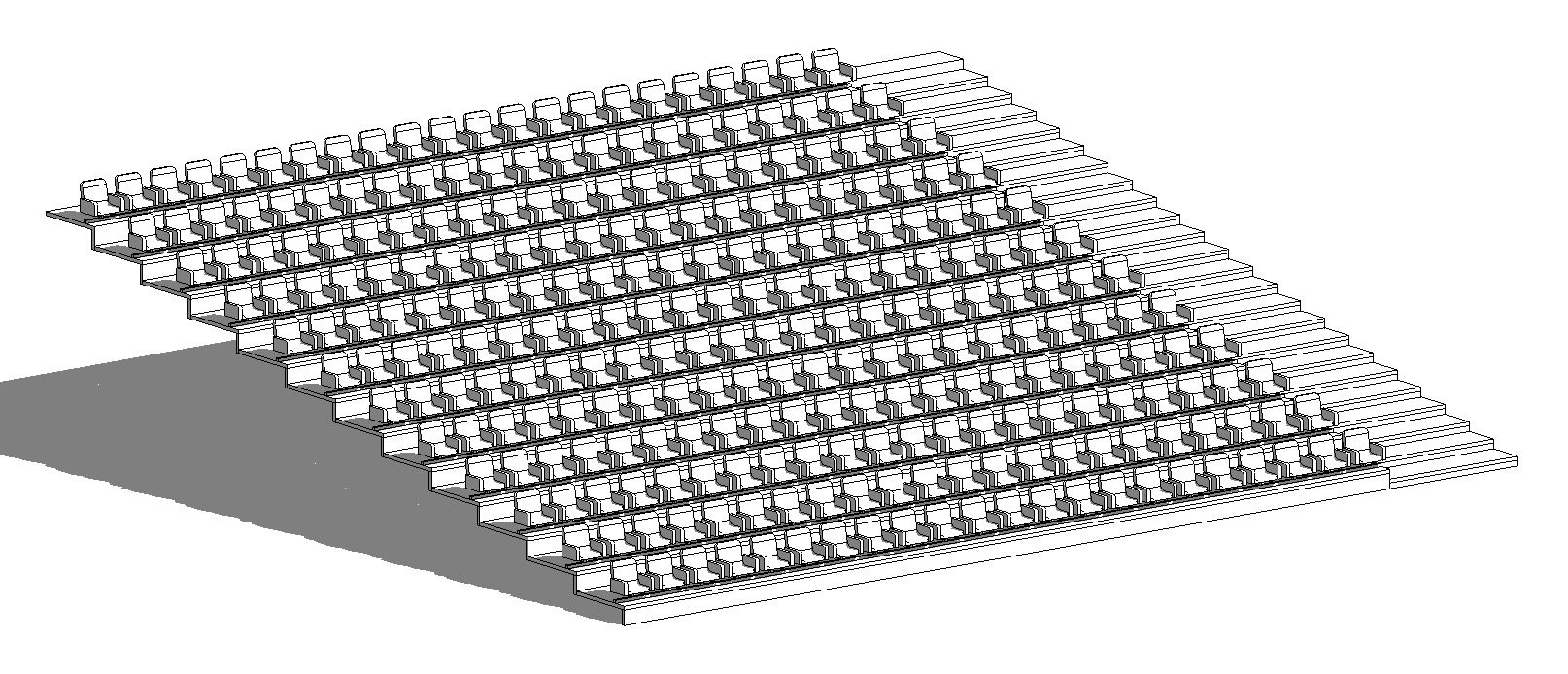 Revit Family Seating Stairs Auditorium Lecture Event 3D model | CGTrader