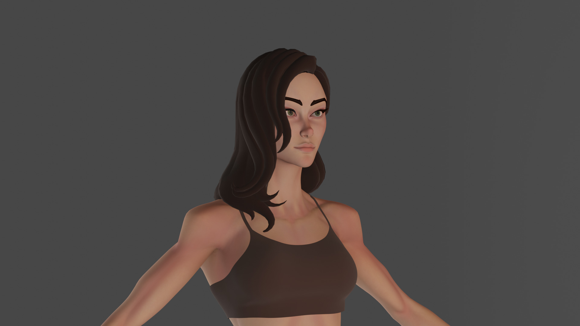 Cartoon female character base mesh Low-poly 3D model free VR / AR / low ...