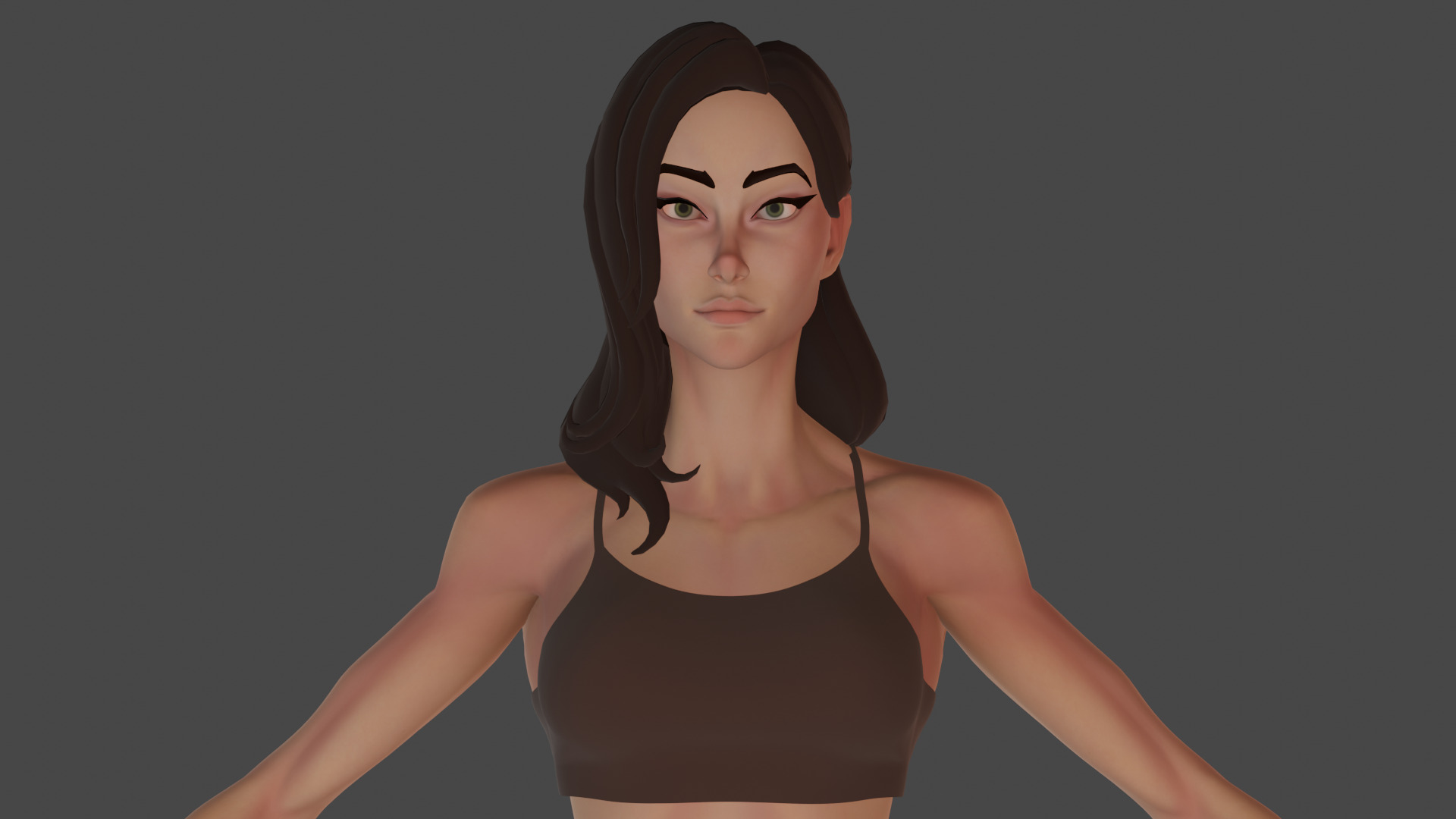 Cartoon female character base mesh Low-poly 3D model free VR / AR / low ...