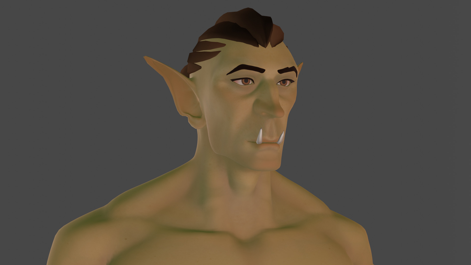 3D model Cartoon male goblin character base mesh Low-poly 3D model VR ...