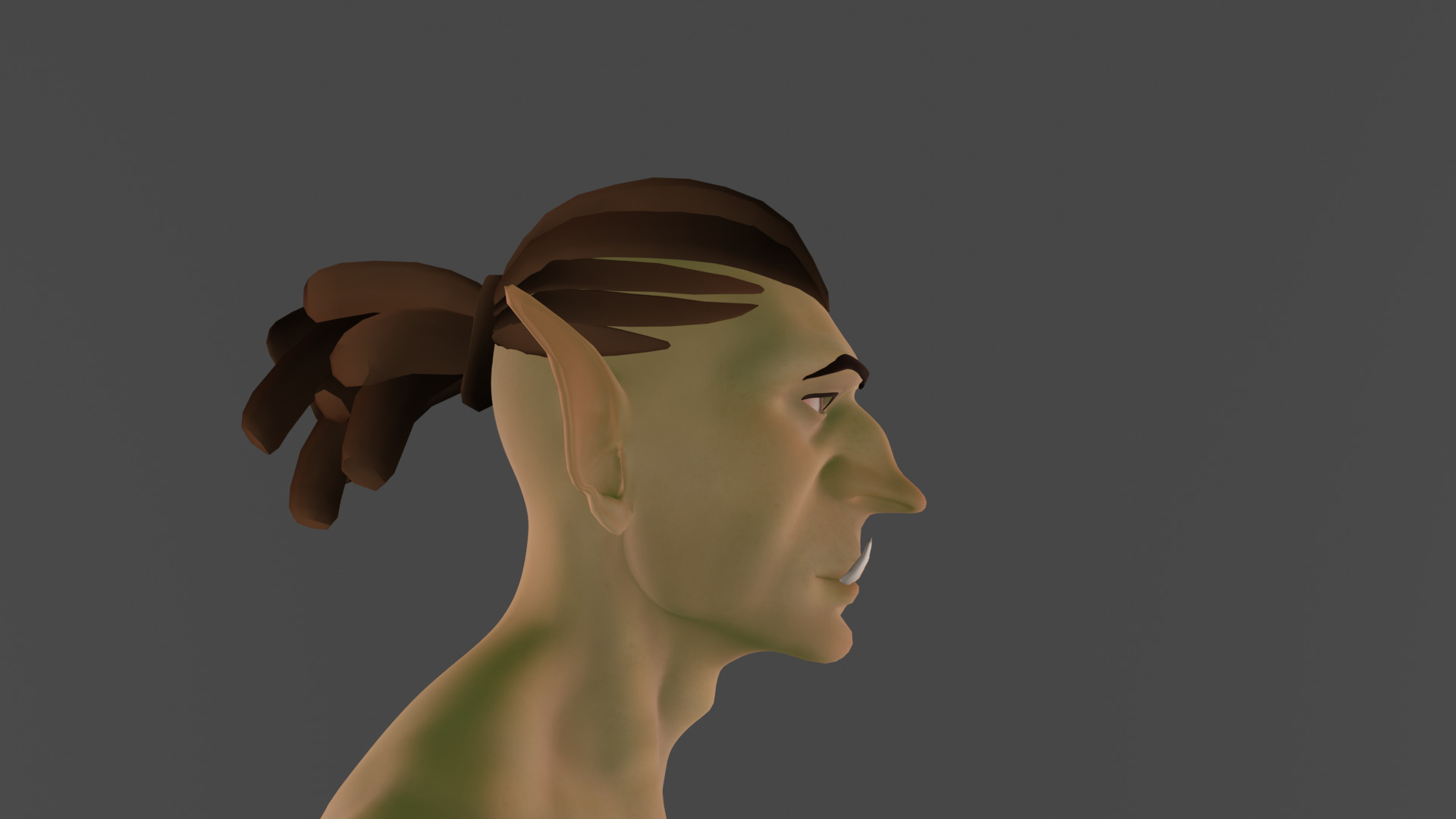 3D model Cartoon male goblin character base mesh Low-poly 3D model VR ...