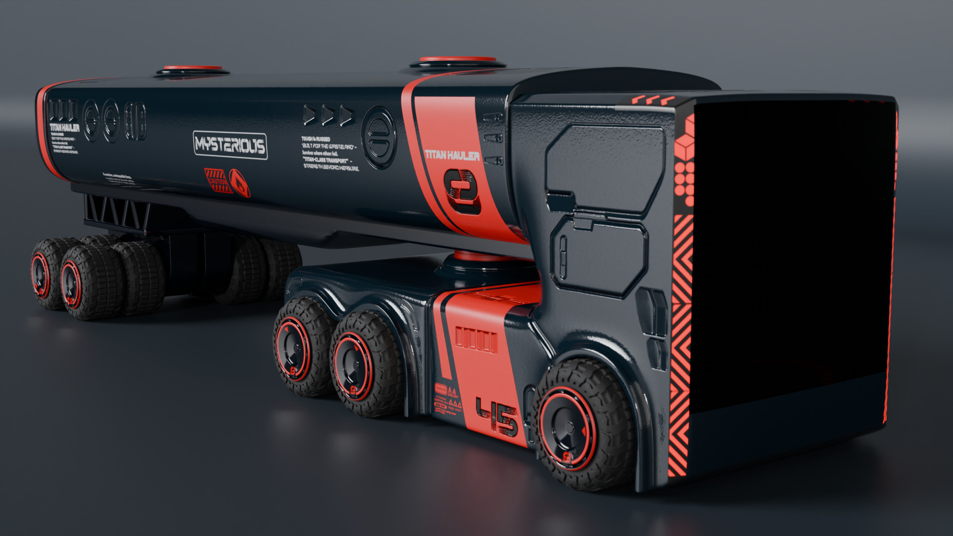 Sci-Fi Heavy Transport Truck 3D model | CGTrader