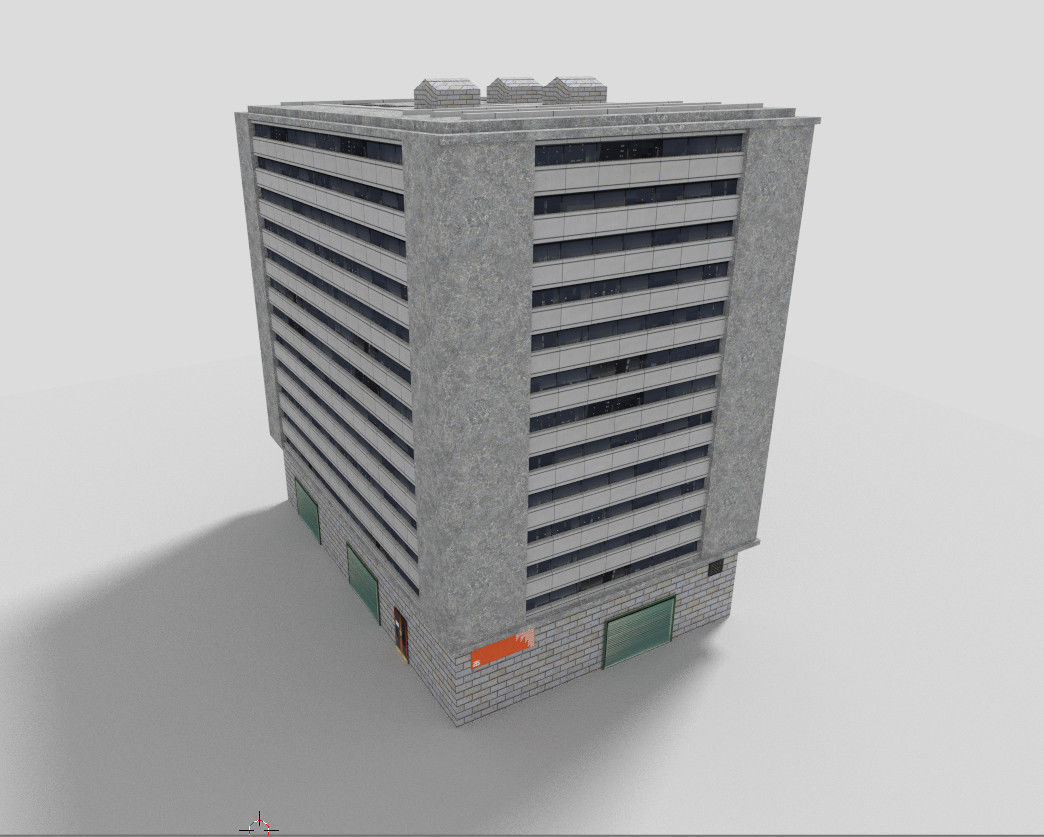 3D model low poly office building VR / AR / low-poly | CGTrader
