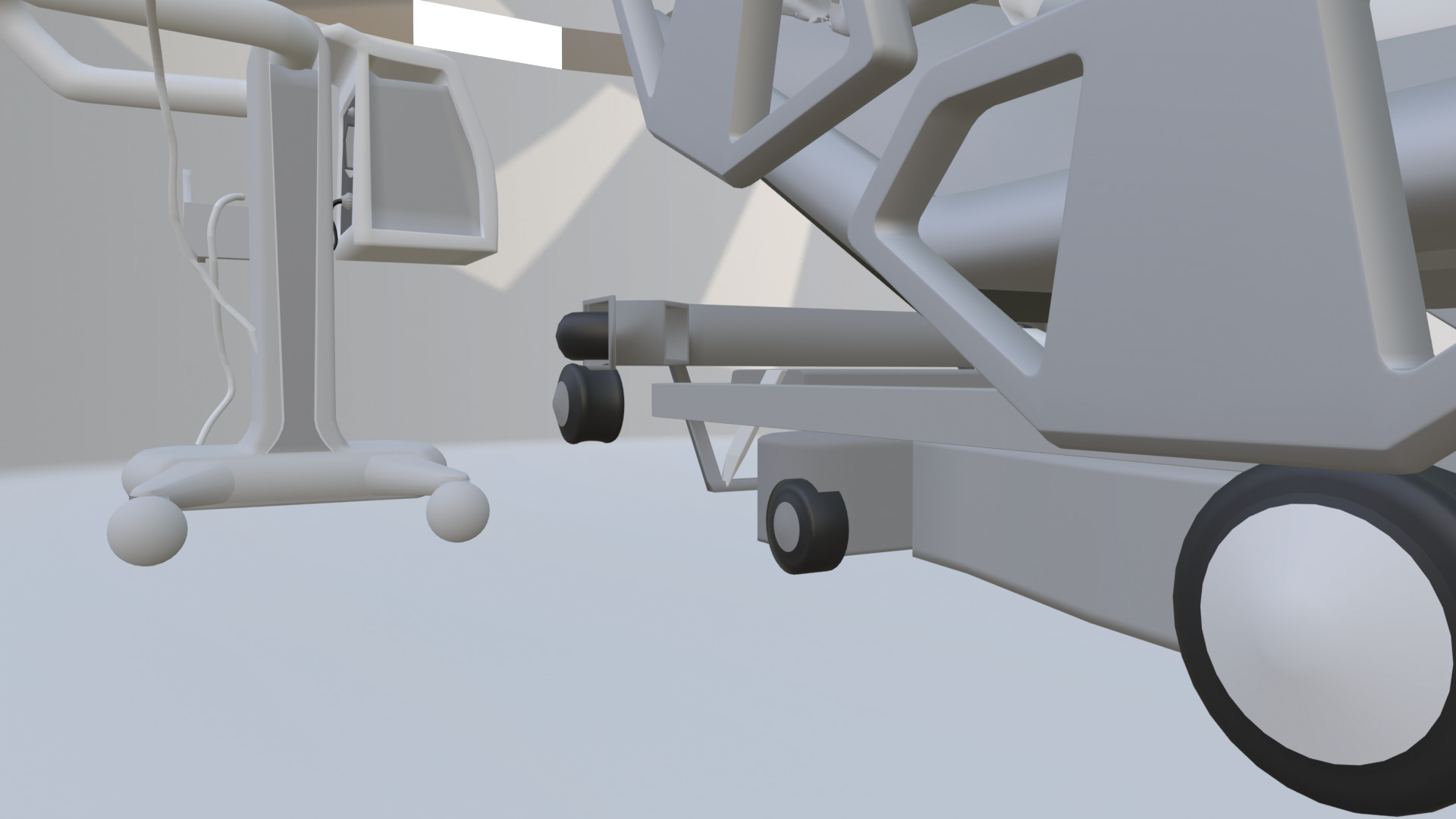 Hospital bed and Animated Heart Monitor free 3D model animated rigged ...