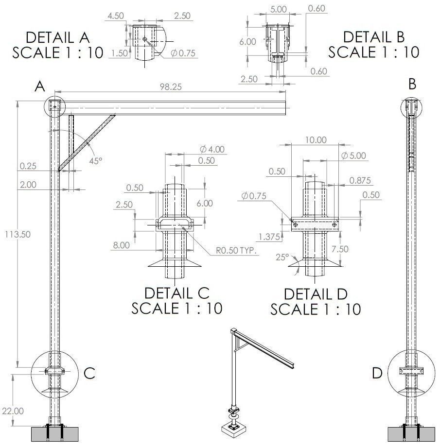 3D Davit arm | CGTrader