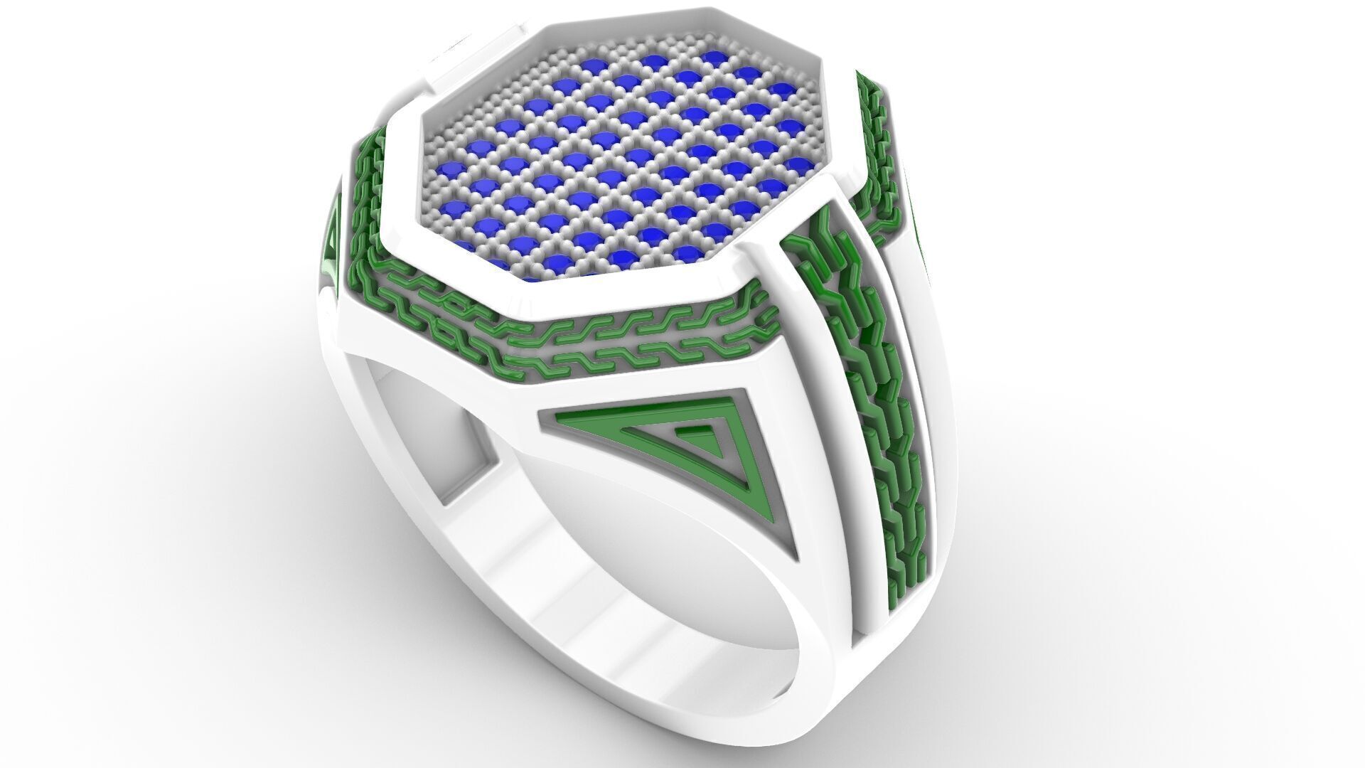 3D model Man Diamond Ring Gold Silver Jewelry Printable VR / AR / low ...