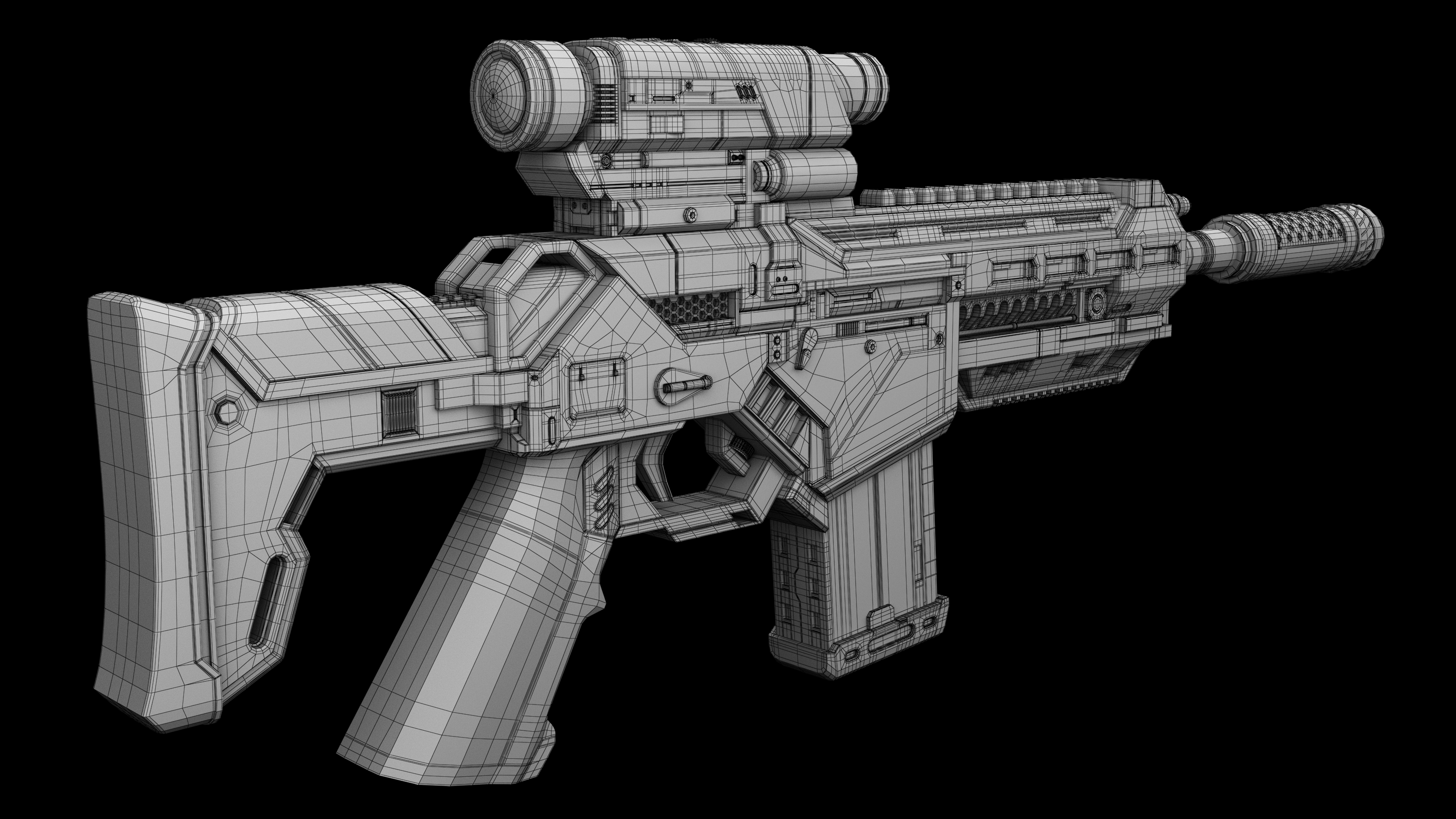 AX-7 Assault Rifle 3D Model .max - CGTrader.com