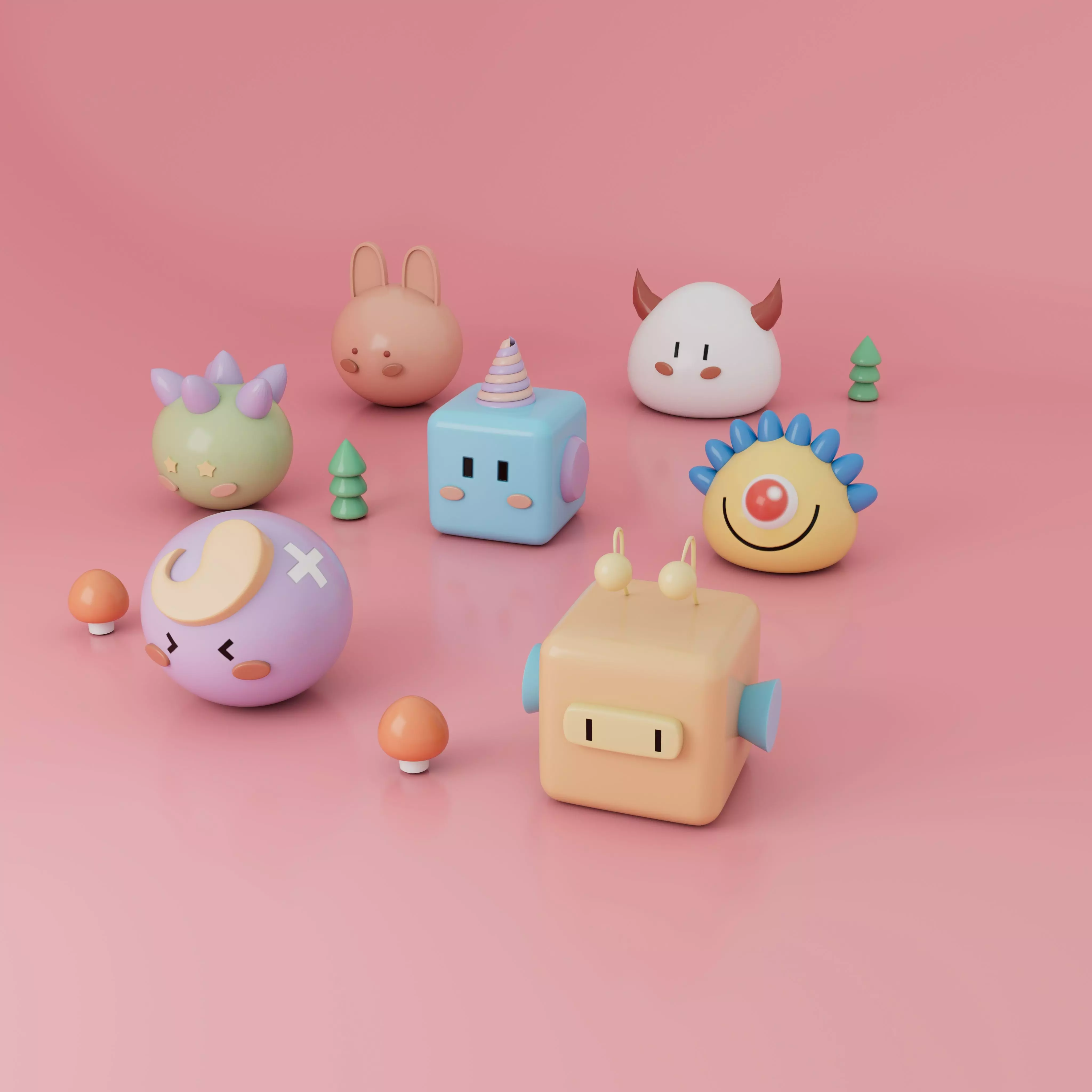 CUTE MINI CARTOONS FOR TABLE DECOR 3D model 3D printable | CGTrader